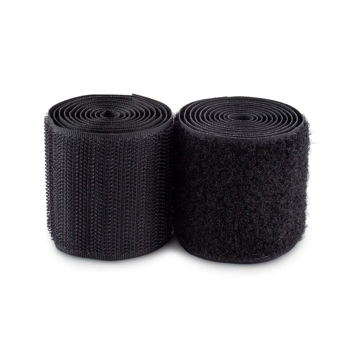 2 inch Wide Black sew on Hook Loop Tape Non-Adhesive Black Nylon Fabric ...