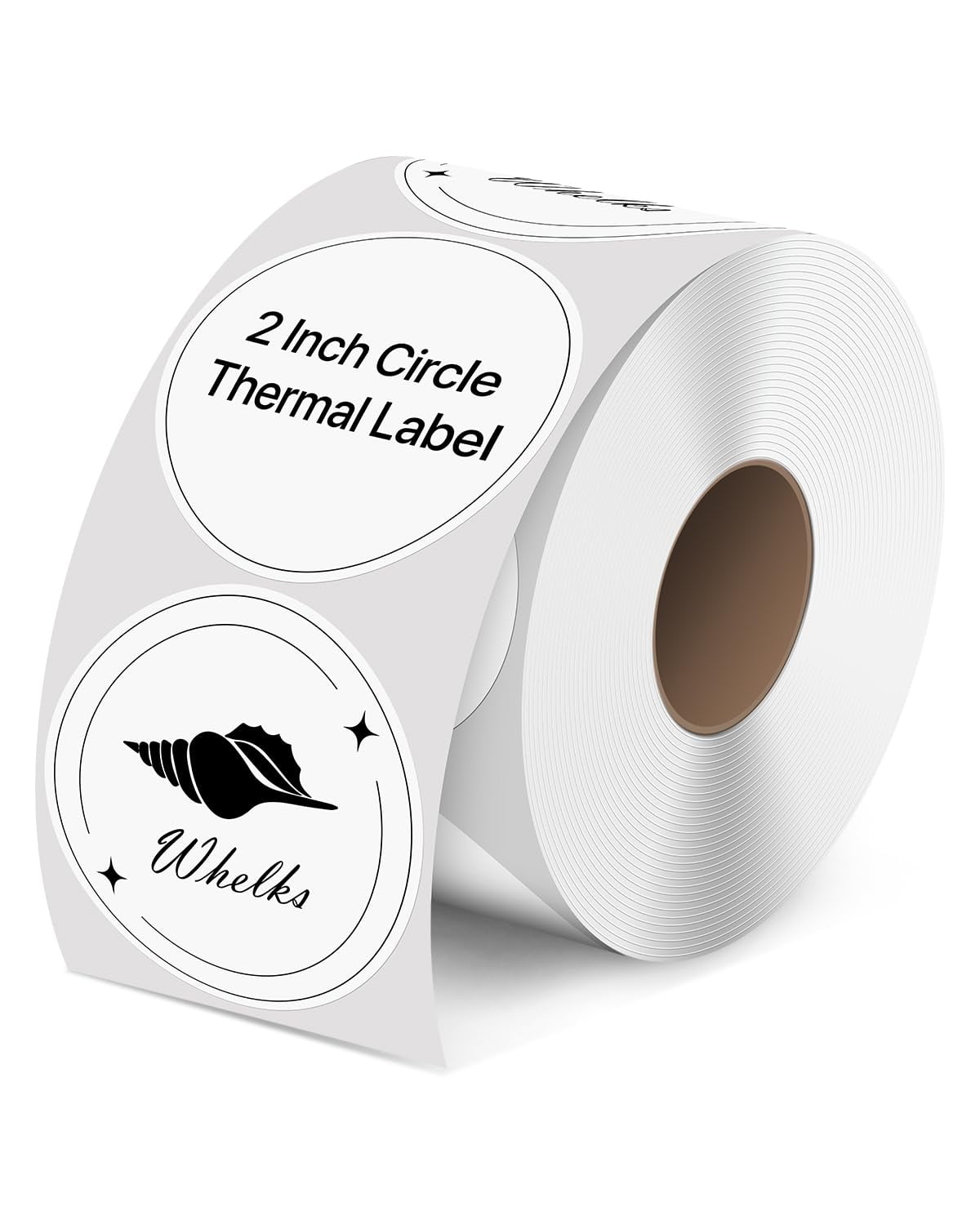 2 inch round thermal labels, 500 labels per roll, durable waterproof circle thermal printer ...