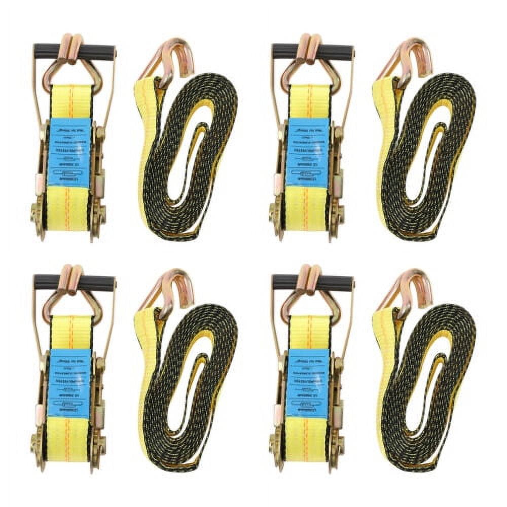 2" inch x 12' Ft 4 Pieces Ratchet Tie Down Cargo Straps 5500 Lbs J ...