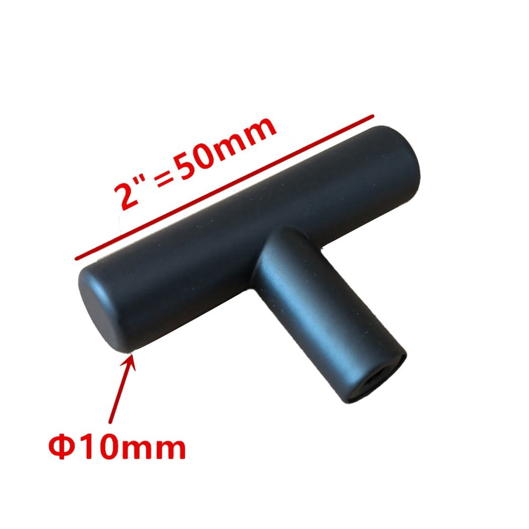 2 inches Stainless Steel Black T-type Drawer Cabinet Wardrobe Door Pull ...