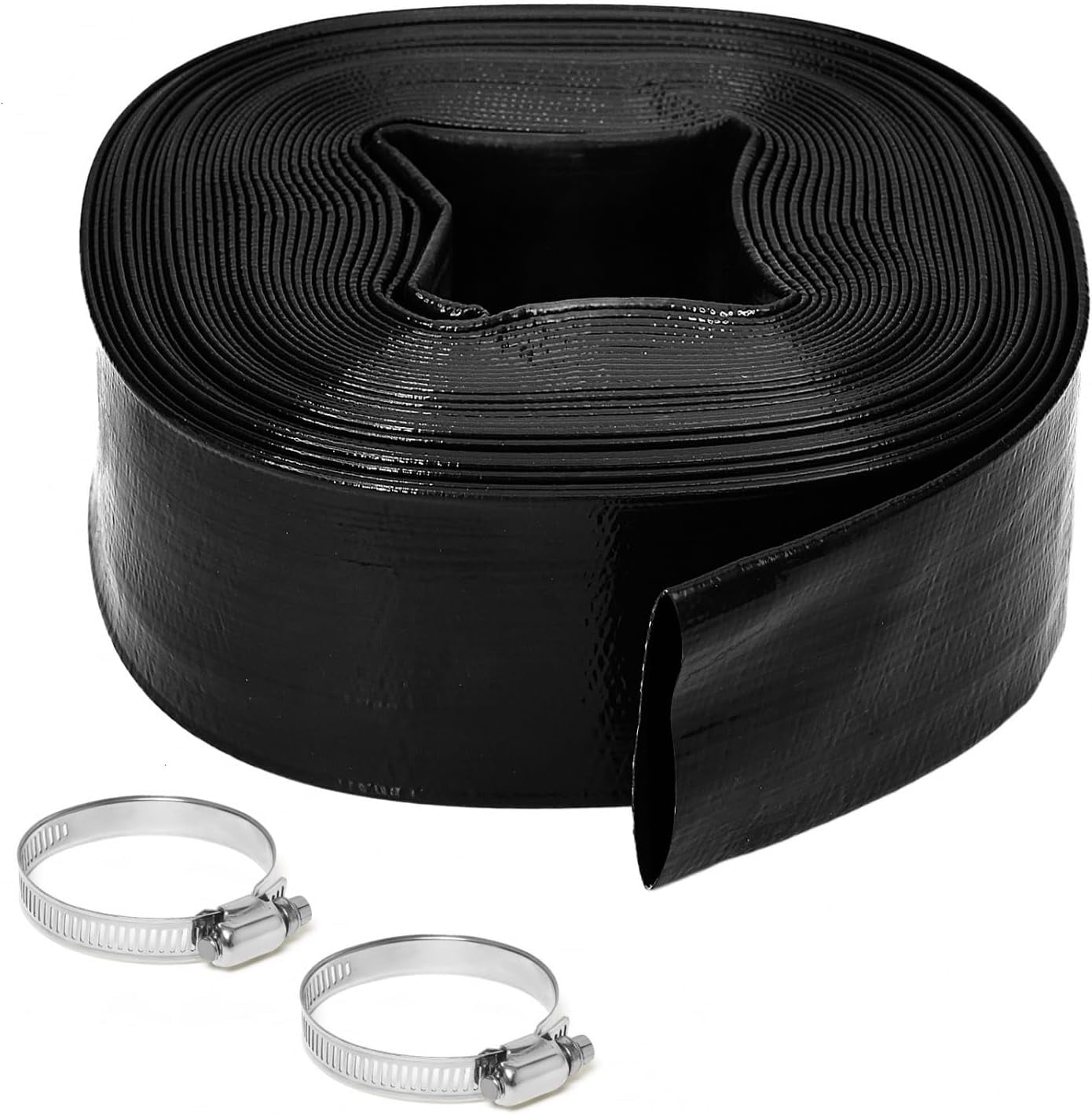 2 inches x 50 FT Heavy-Duty PVC Swimming Pool Backwash Hose, Reinforced ...