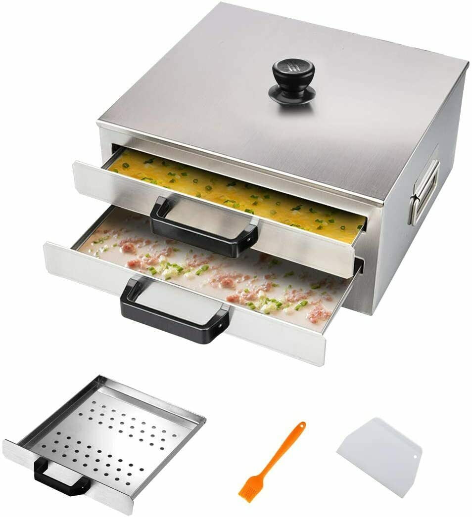 Kuled 2 Layer Rice Noodle Rolls Maker, Stainless Steel Steamed ...