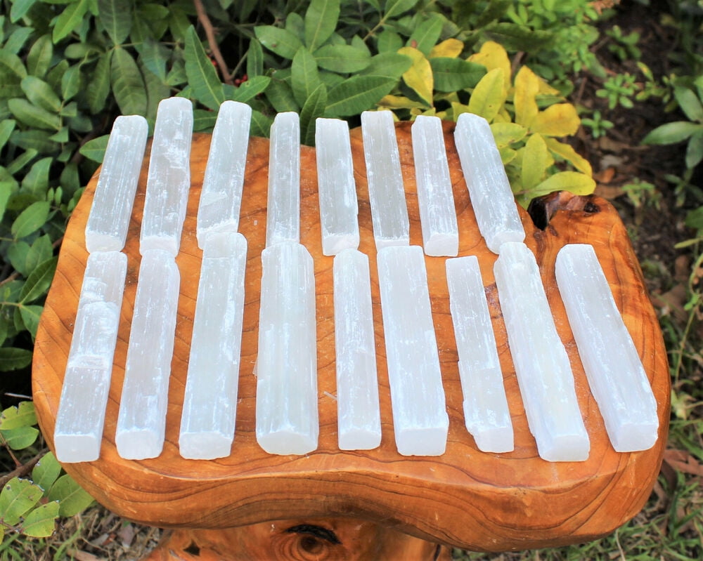 2 lb Bulk Wholesale Lot 5" Selenite Logs Crystal Sticks Wand 2 Pounds ...