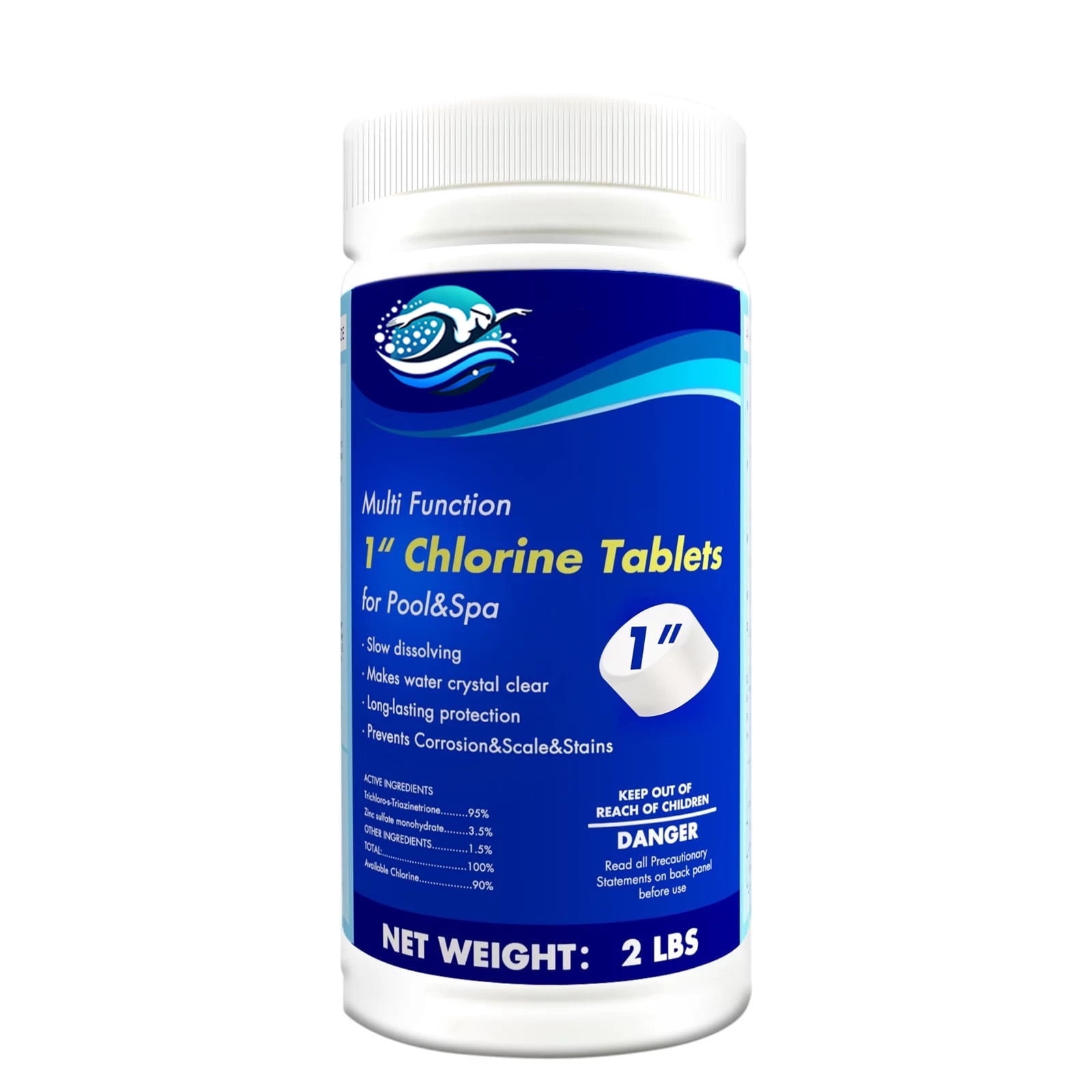 2 lbs 1 inch CHL0RINE TABLETS for Pool Inflatable Pools - Walmart.com