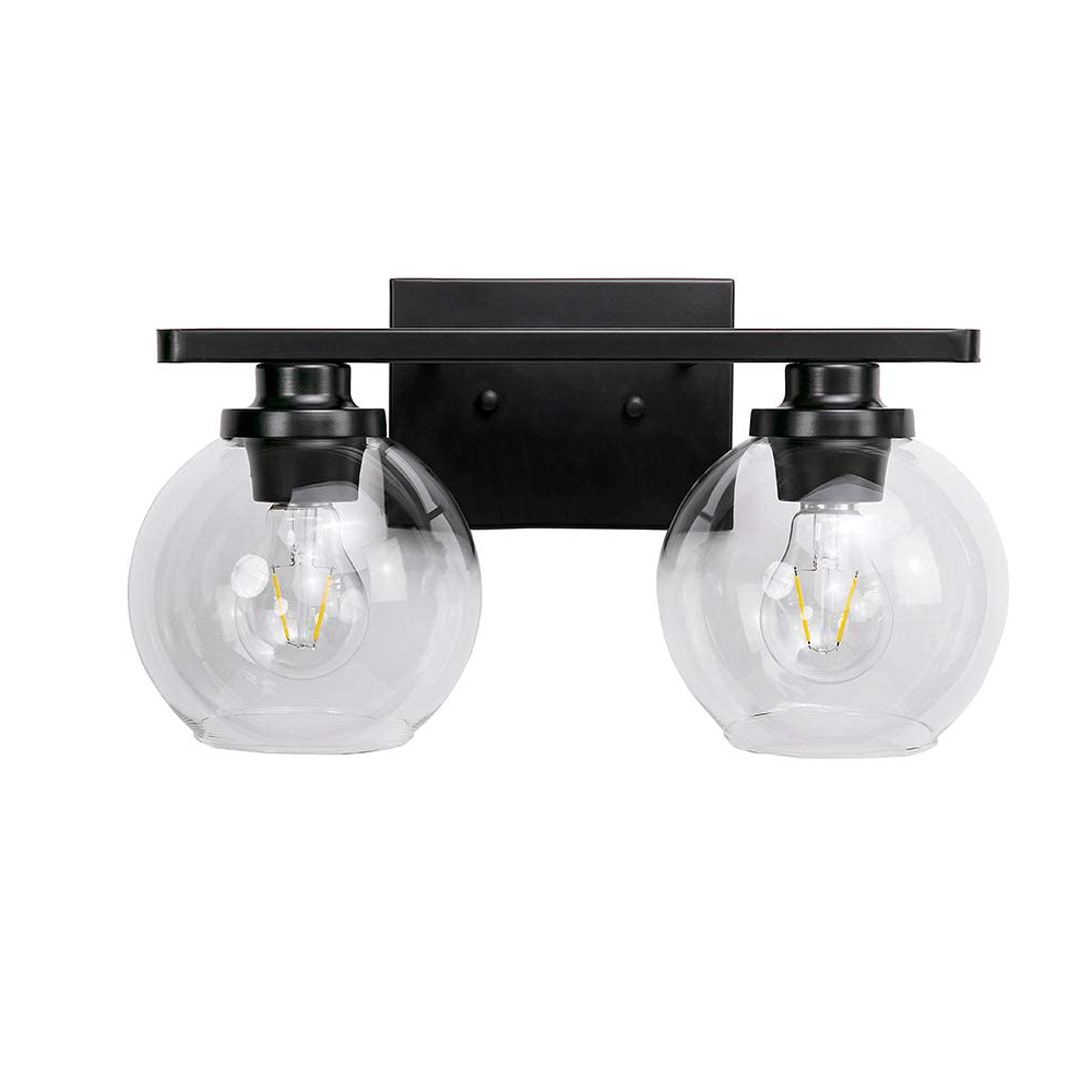Costway 2 Vanity Modern Bathroom Light with 7 in Round Clear Glass ...