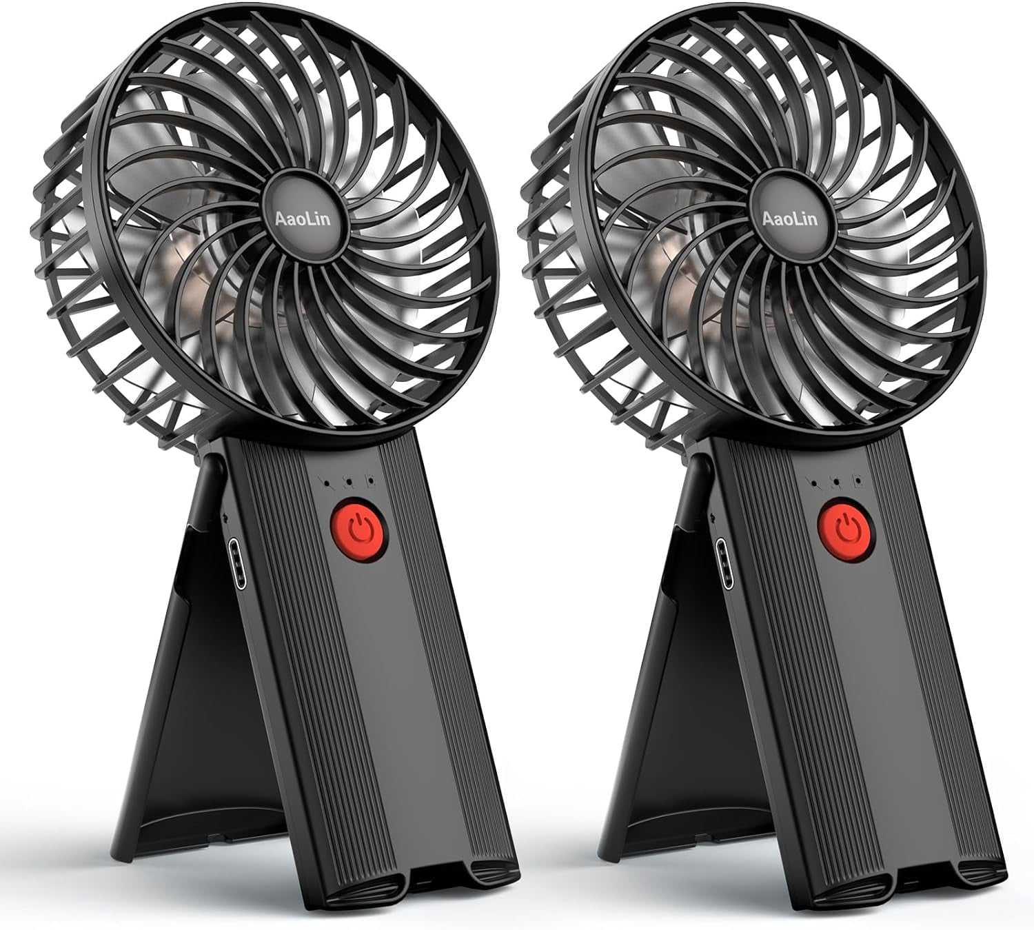 2 mini portable foldable handheld fans charging personal fans neck ...