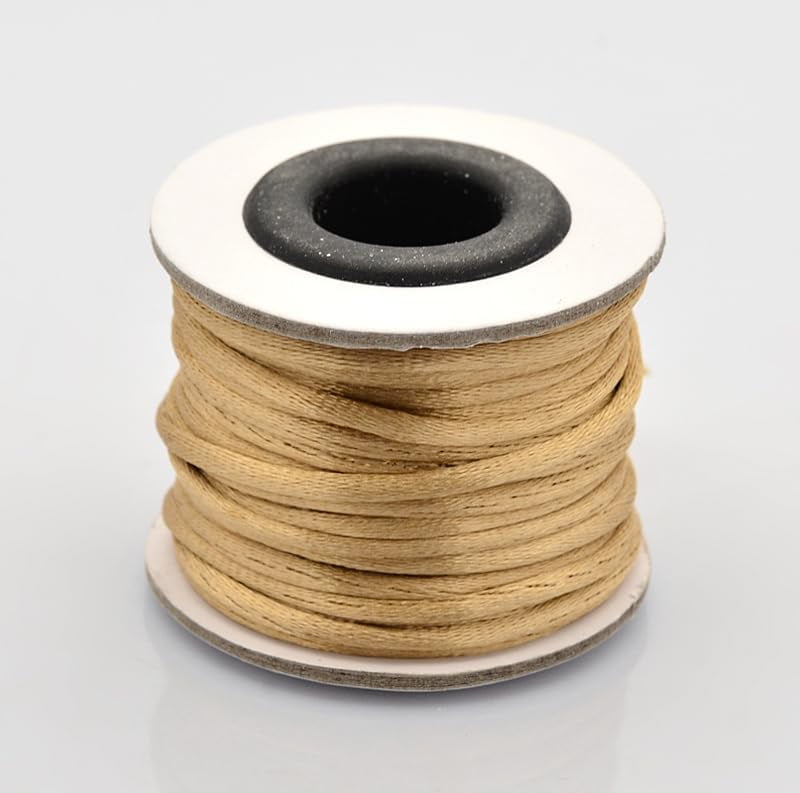 2 mm 10 Yards Pale Goldenrod Satin Nylon Cord for Jewelry Making Silky ...