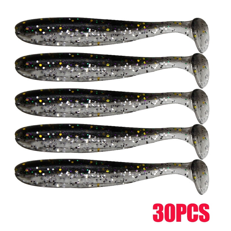 2 of 10-50Pcs 70Mm Soft Fishing Lure Artificial Silicone Trout Shad ...