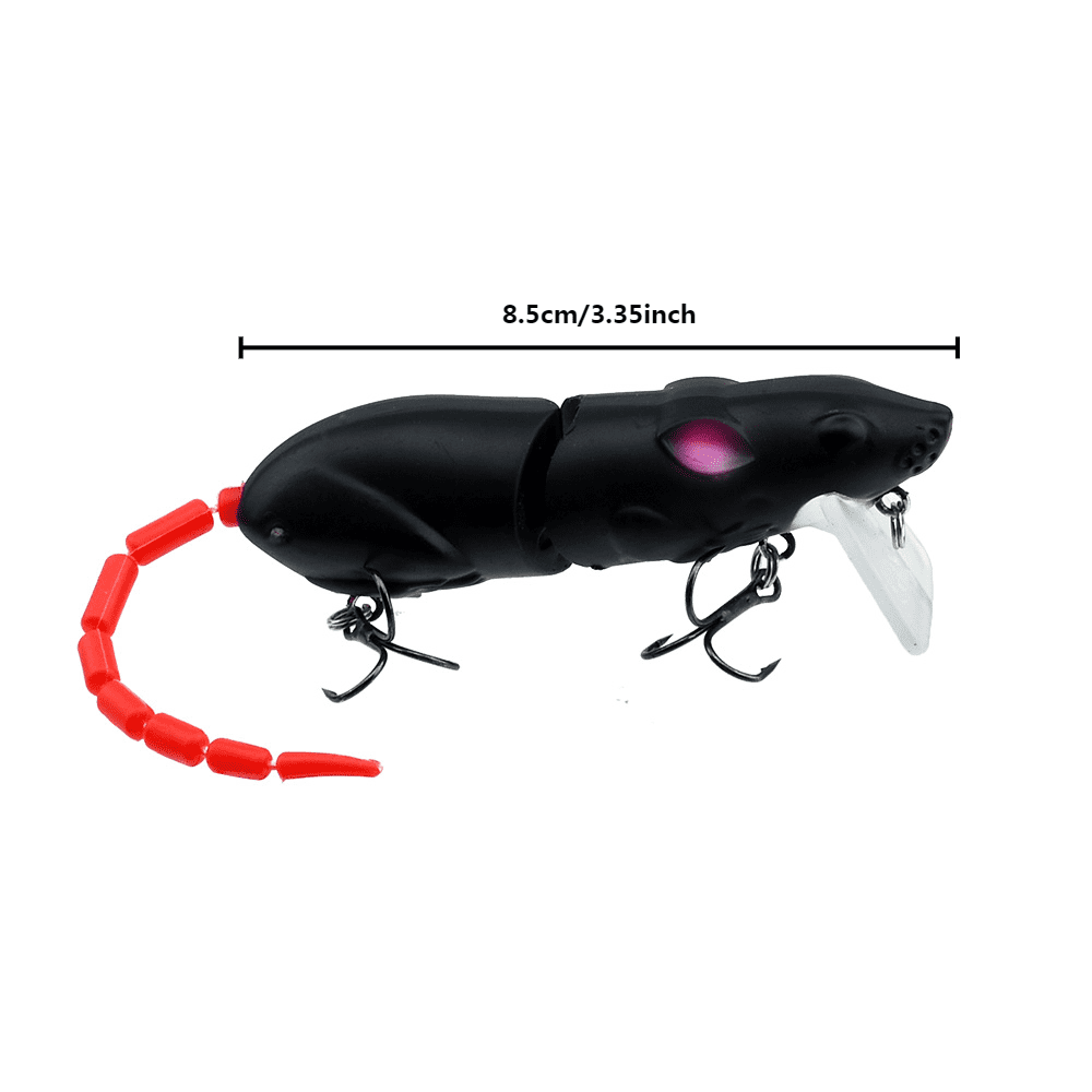 2 of 15.5CM Mouse Lure Artificial Plastic Mouse Fishing Lure Swimbait ...