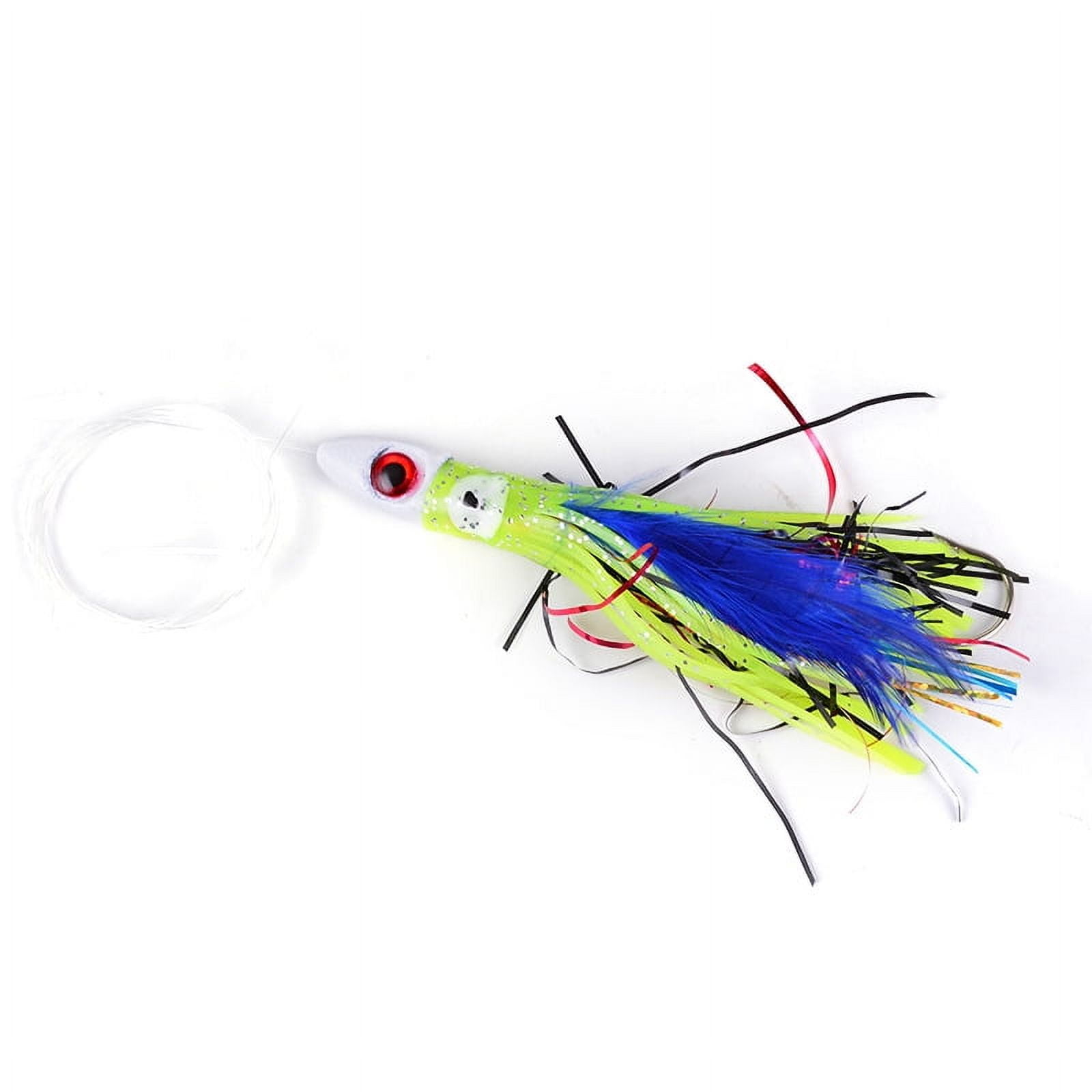 2 of 1PC Fishing Bait with Metal Head Line Squid Skirt Feather Lure ...