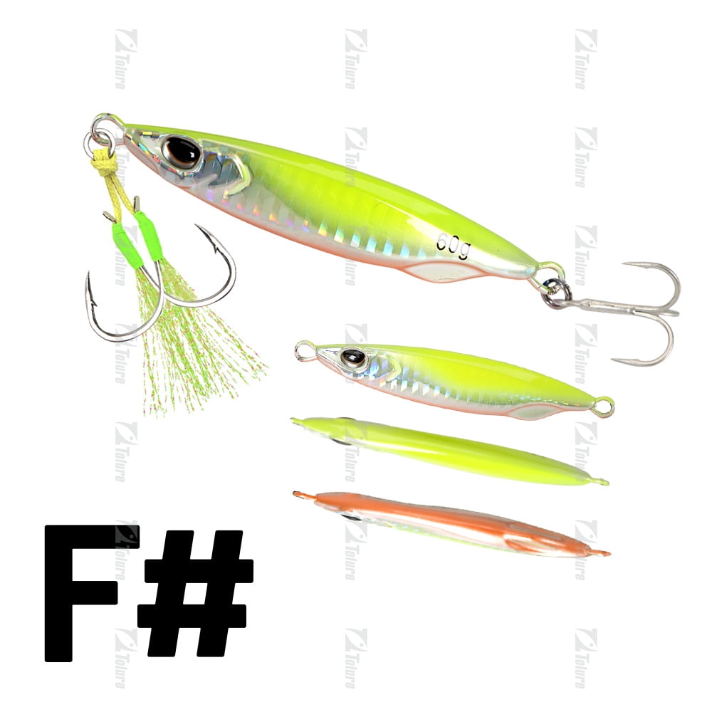2 of 2024 NEW 3D Eyes Fast Sinking Metal Jig Lure 20g-100g Saltwater ...