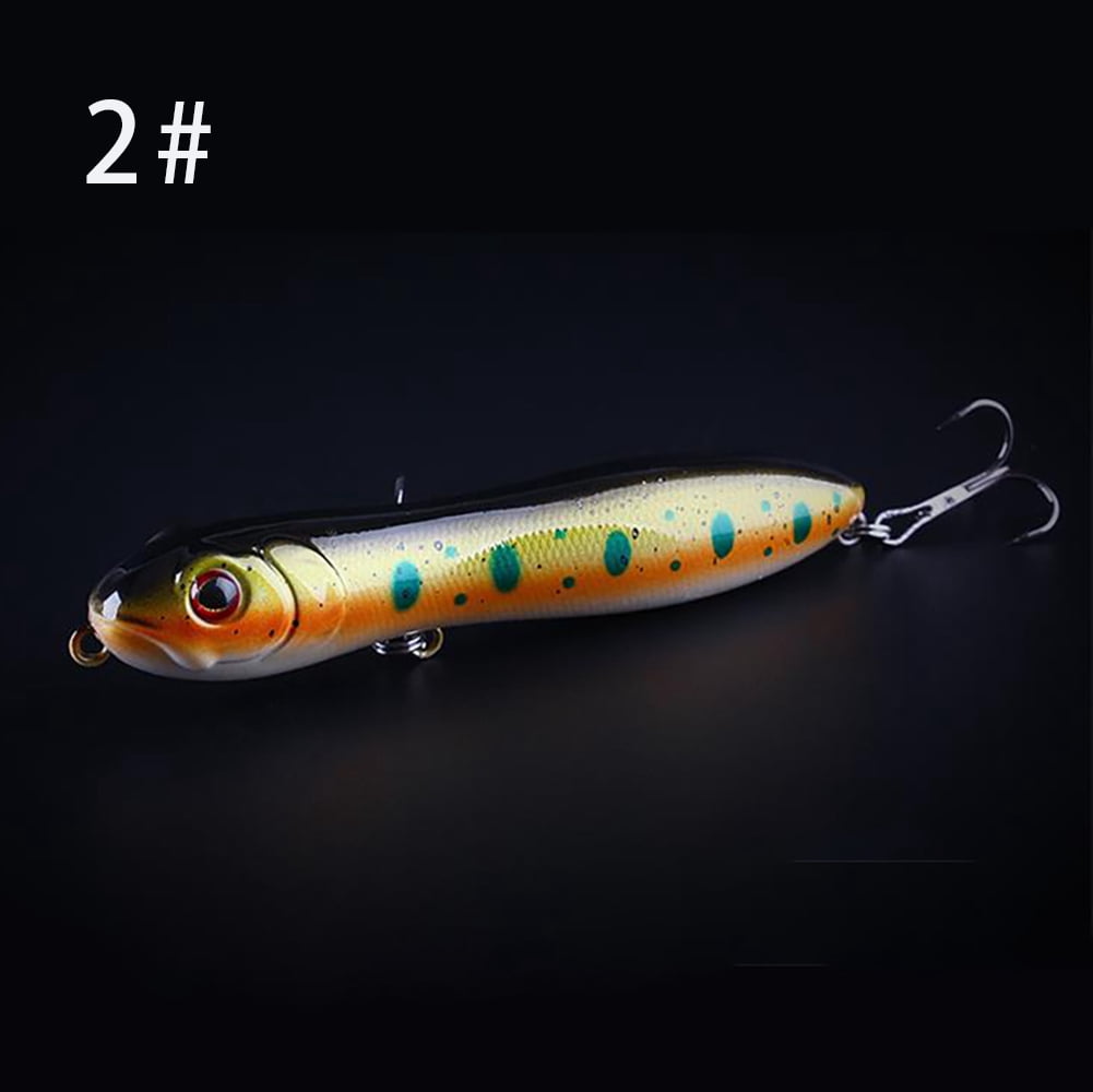 2 of 4in Fishing Spook Pencil Lure Floating Topwater Loud Noisy Bait ...