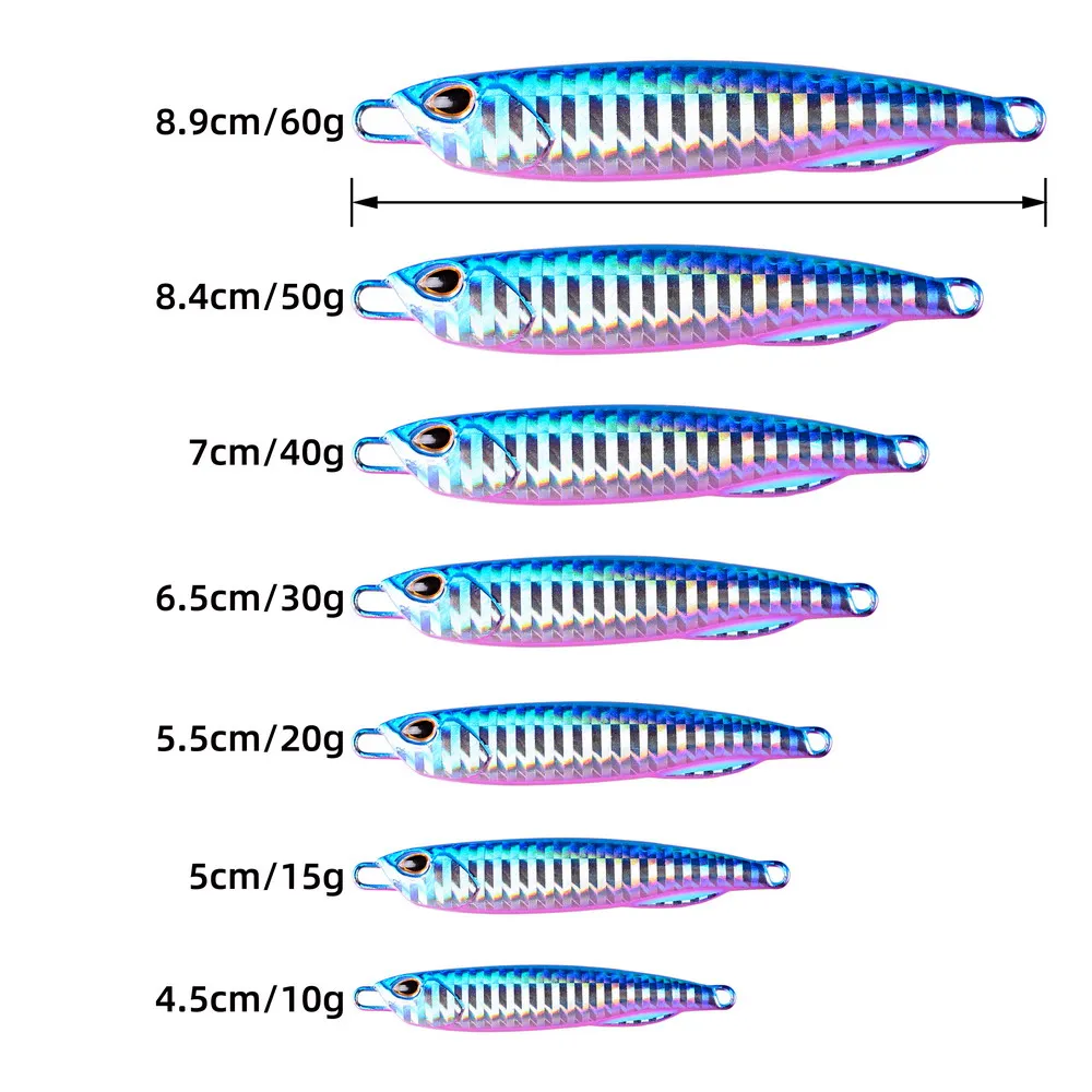 2 of 5pcs/box Japen Metal Cast Jig Spoon 10/15/20/30/40/50g Shore Casting Jigging Fish Sea Bass ...