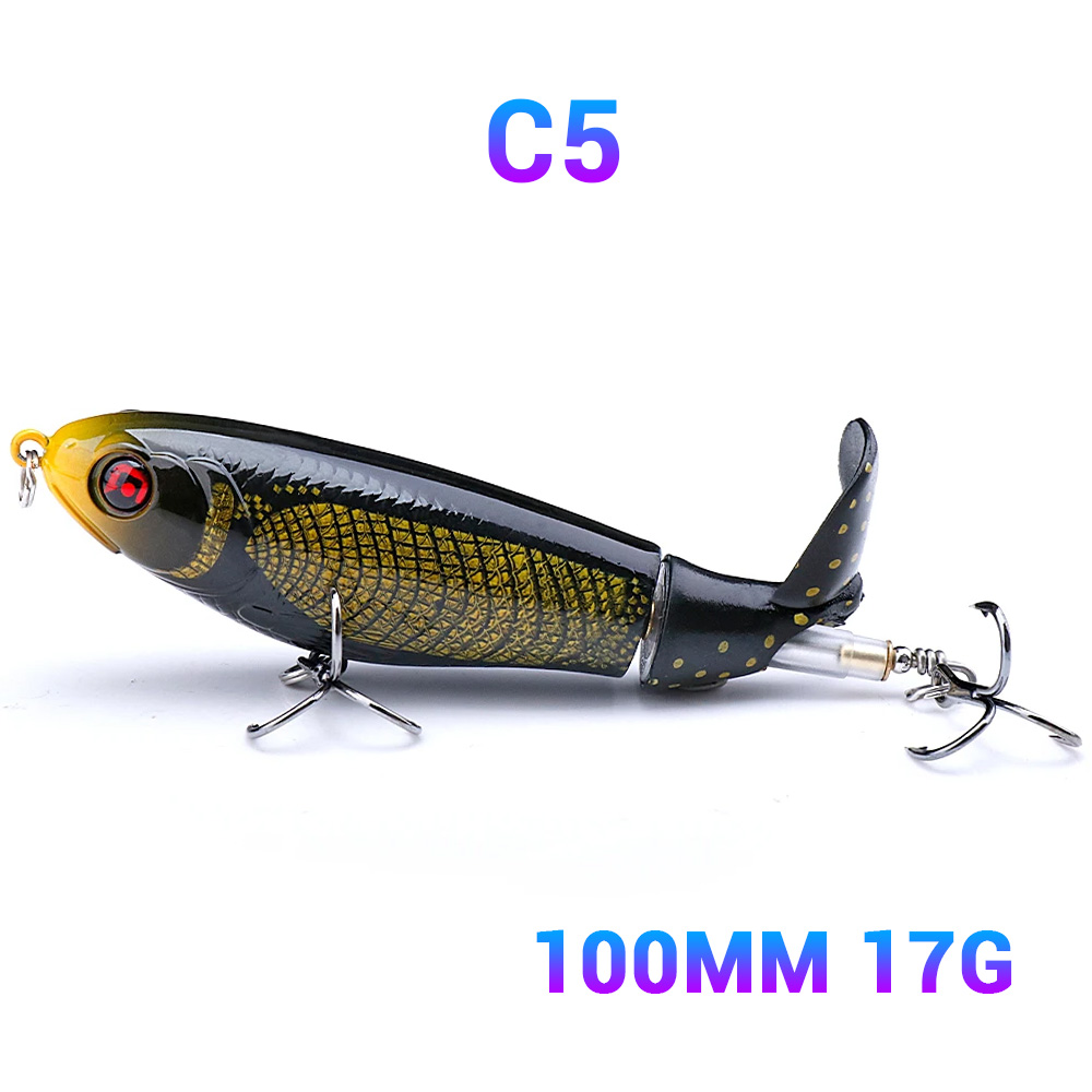 2 of 75mm/80mm/100mm Topwater Fishing Lures Whopper Popper Artificial ...