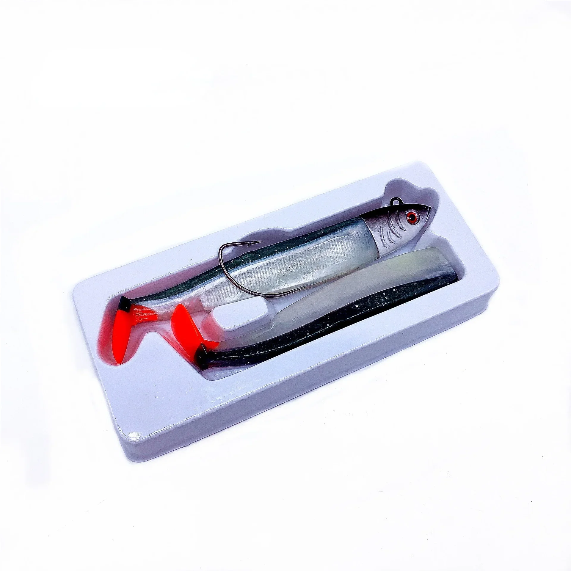 2 of Minnow Fishing Lure 95mm Easy Shiner Fishing Lure Soft Lure 15/30g Swimbait Jig Head Bass ...