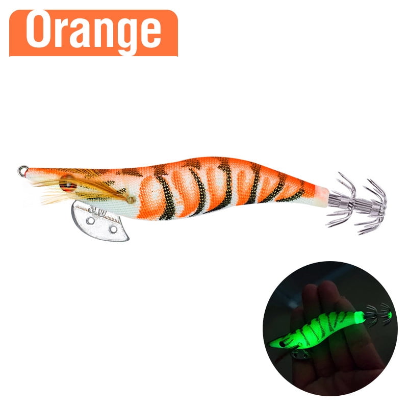 2 of Squid Bait 2.5# 3.0# 3.5# Artificial Wood Shrimp Jigging Lures ...