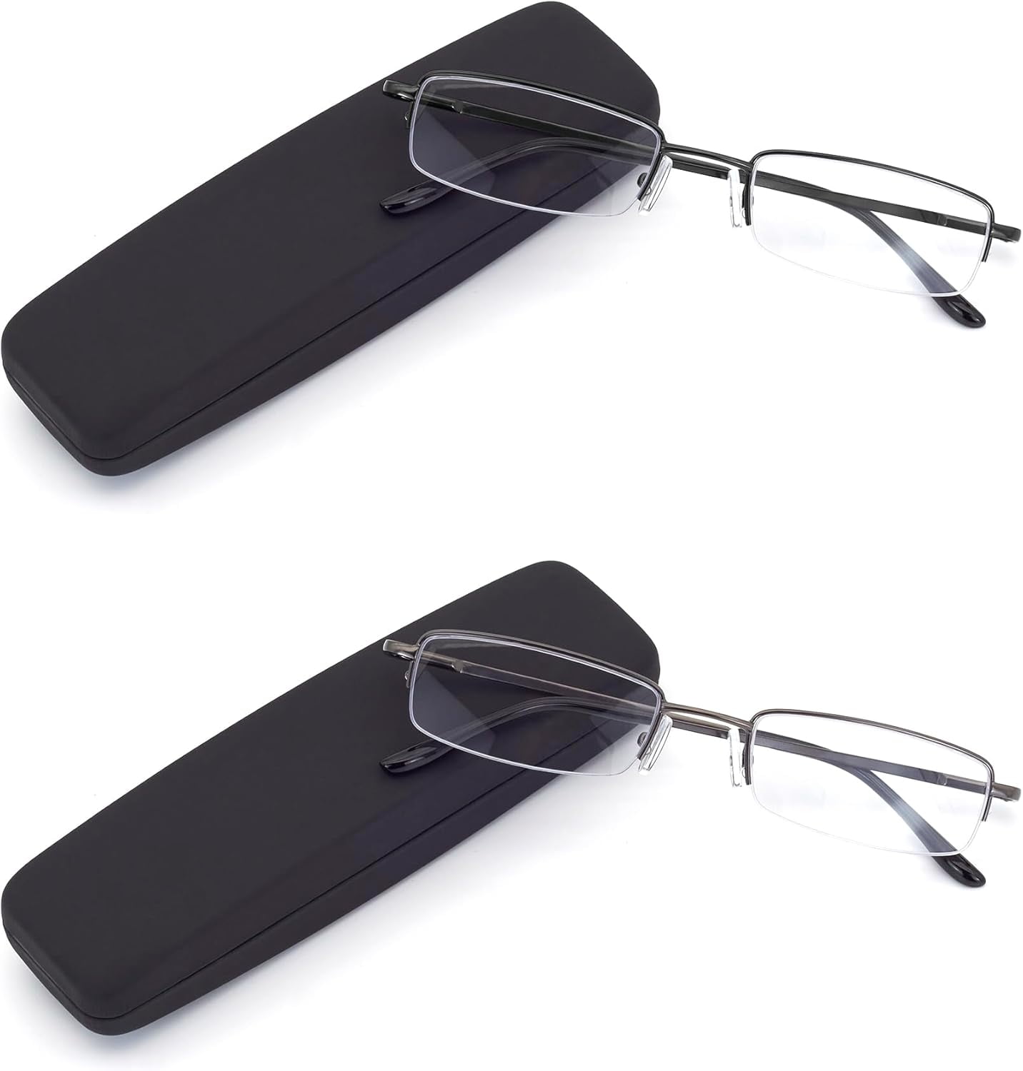 2 or 3 -Pack Blue Light Blocking Reading Glasses with Hard Cases, Semi ...