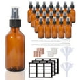 Lotusbtdt 2 oz Amber Glass Spray Bottles, Fine Mist Sprayer, Labels ...