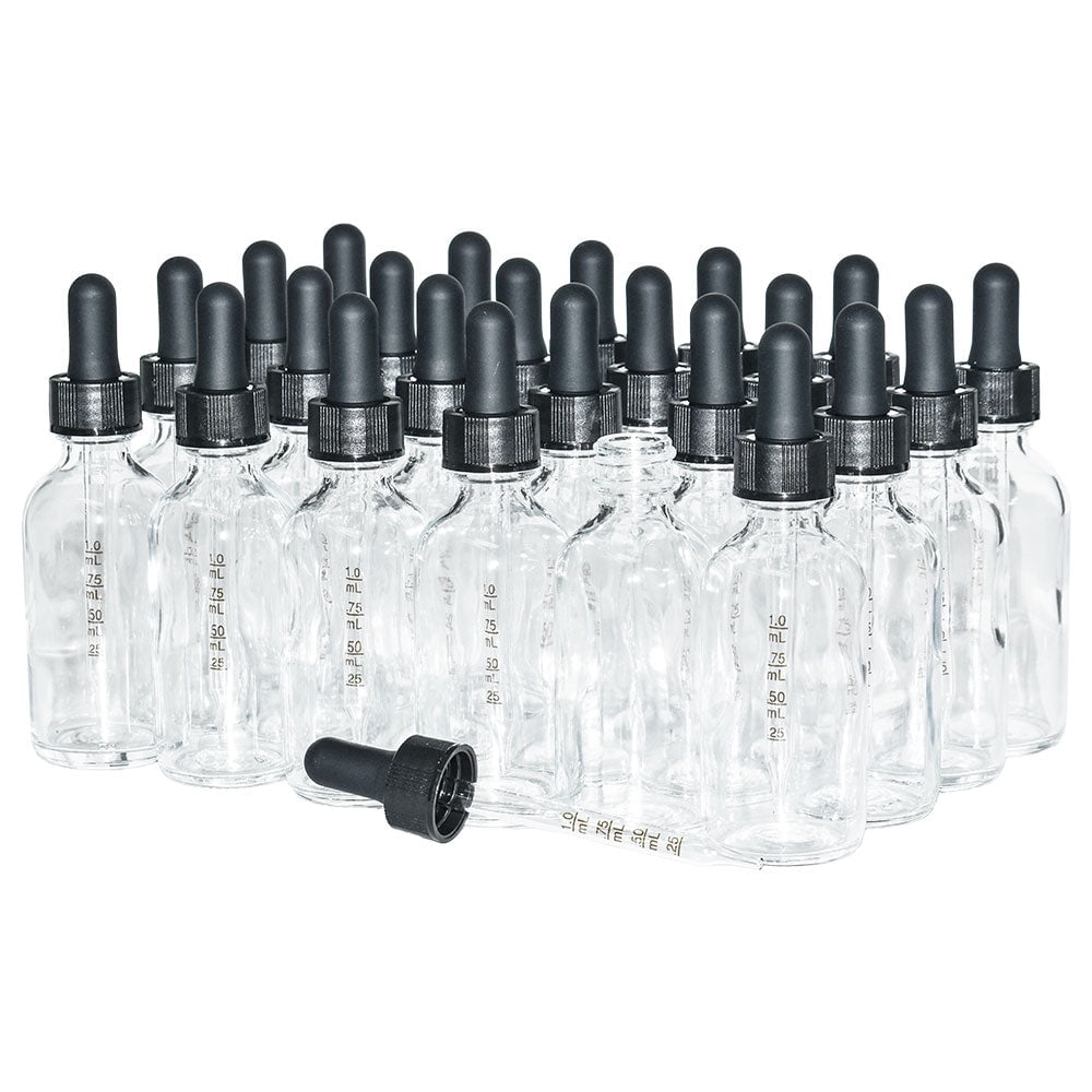 2 oz. Clear Boston Round with Black Graduated Glass Dropper (20/400 ...