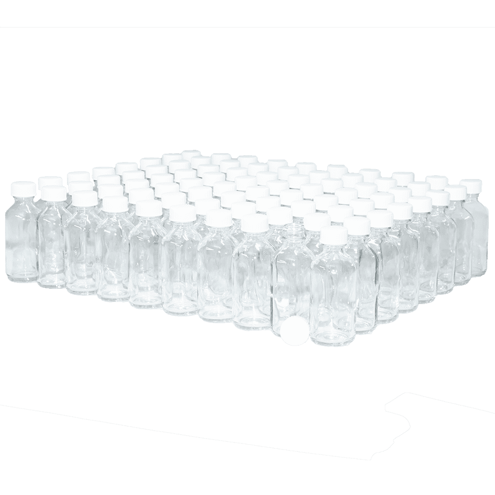 2 oz. Clear Boston Round with White Poly Cone Cap (20/400) (V23) (V20 ...