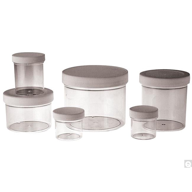 4 oz Clear Polystyrene Jar with 58-400 White Polypropylene Sturdee Seal ...