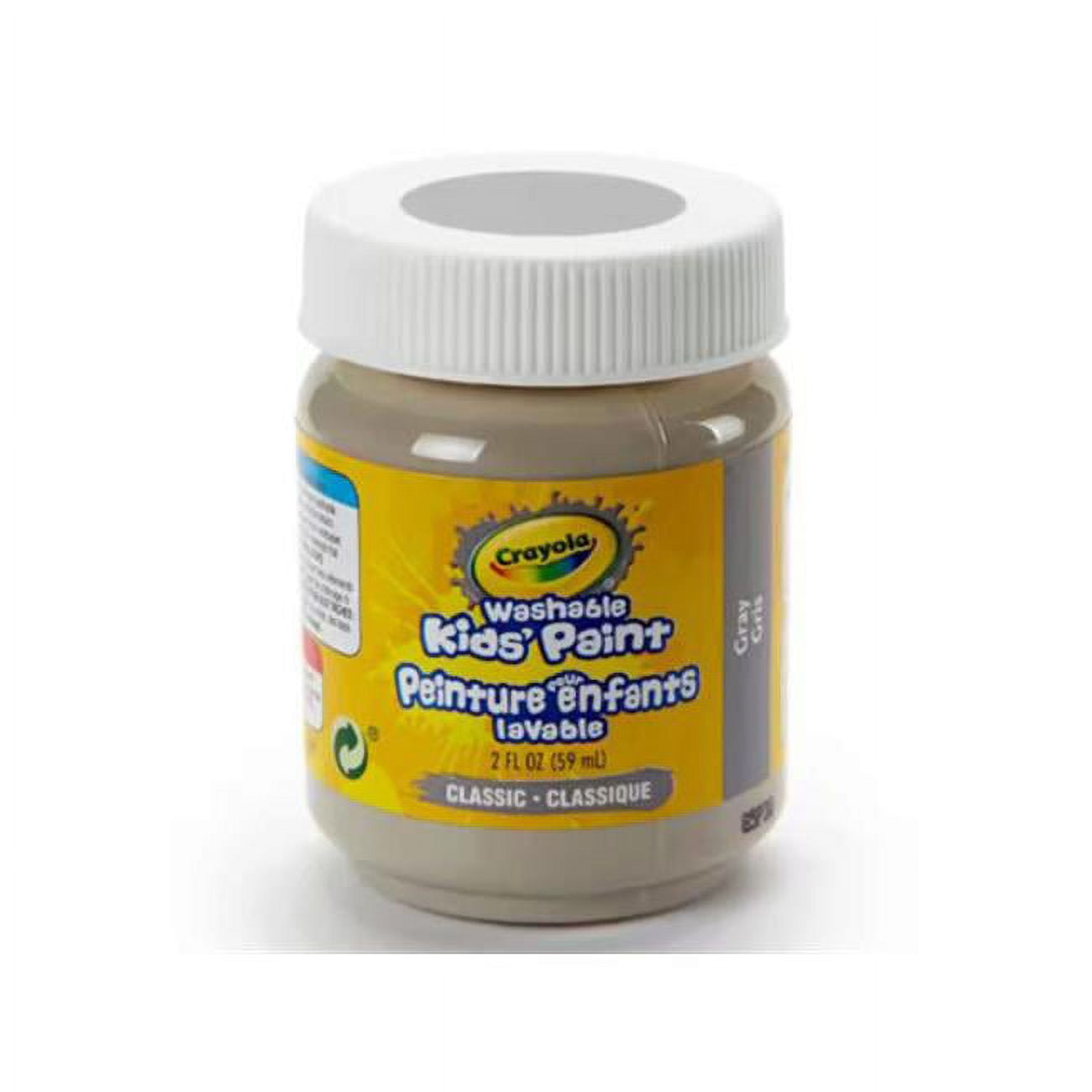 2 oz Crayola Washable Kids Paint, Gray - Pack of 36 - Walmart.com