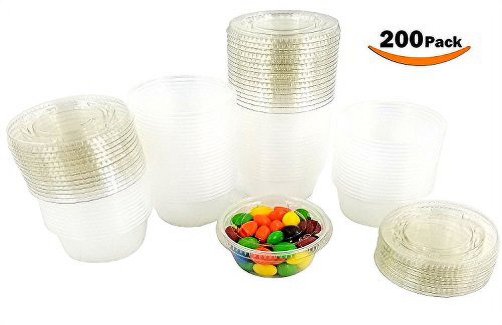 2 oz. Disposable Translucent Portion Food Cups with Lids (Souffle Cups ...