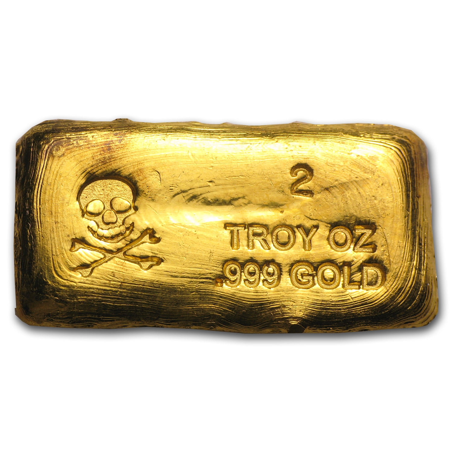 2 oz Hand Poured Gold Bar - Skull & Bones - Walmart.com