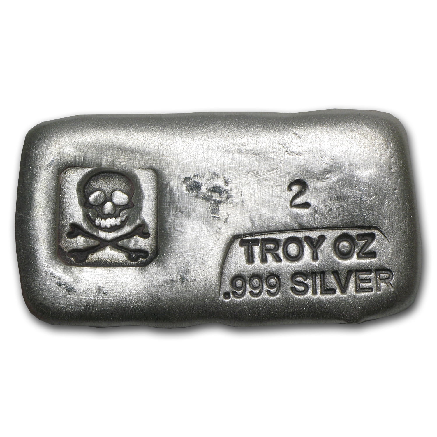 2 oz Hand Poured Silver Bar - PG & G (Skull & Bones) - Walmart.com