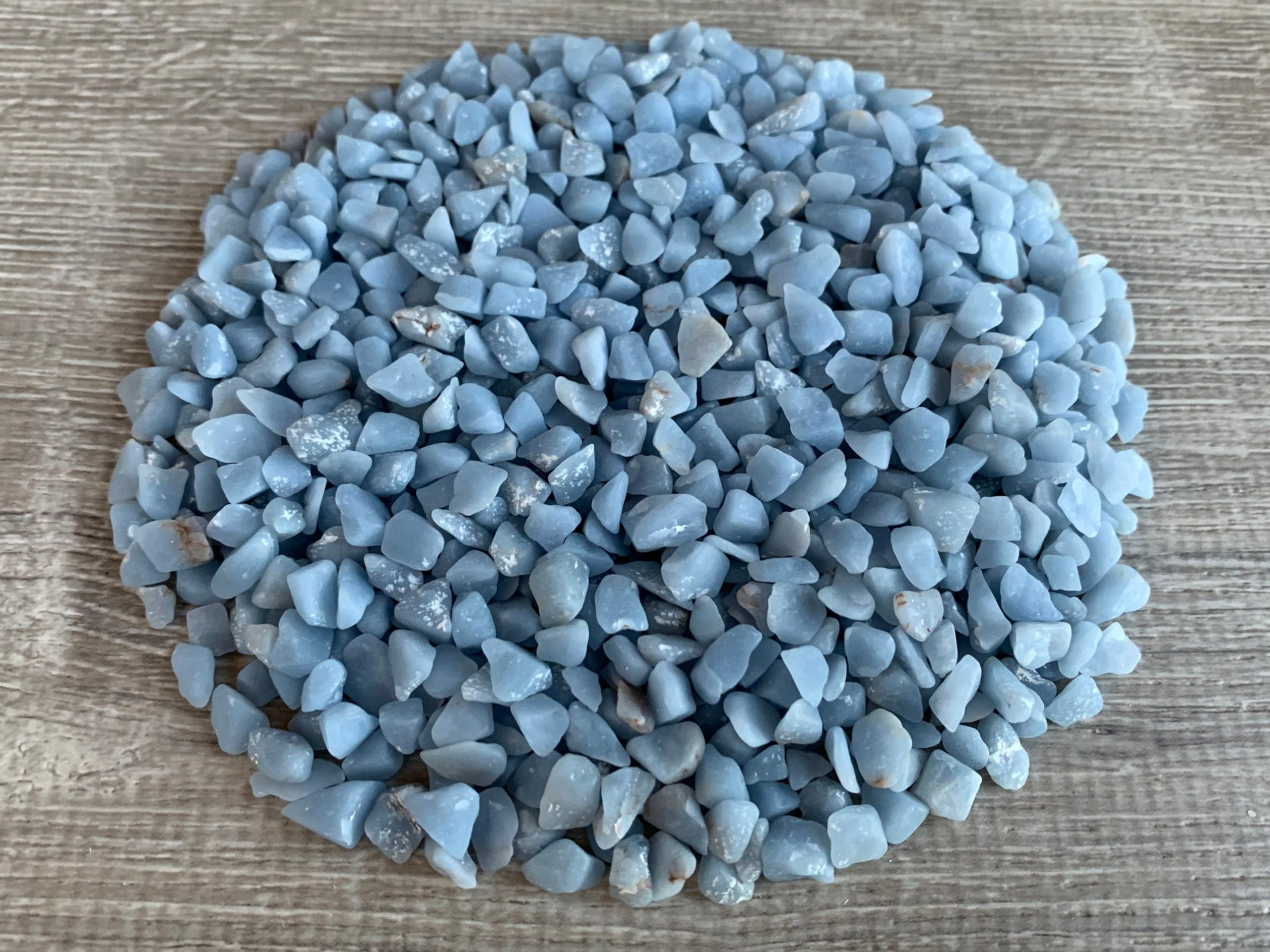 2 oz Lot Natural Angelite Semi Tumbled Gemstone Chips, Crushed Mini ...