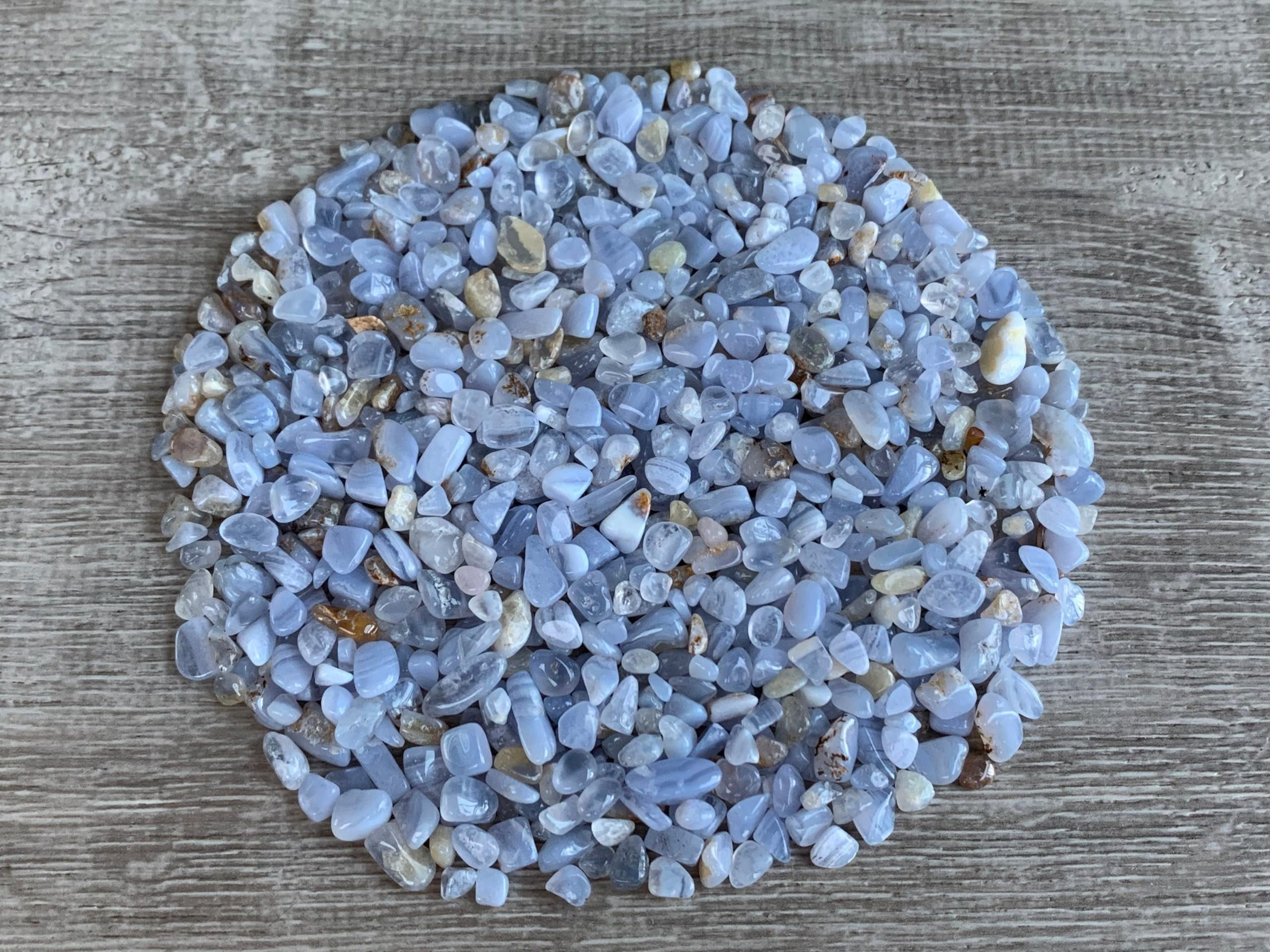 2 oz Lot Natural Blue Lace Agate Semi Tumbled Gemstone Chips, Crushed ...