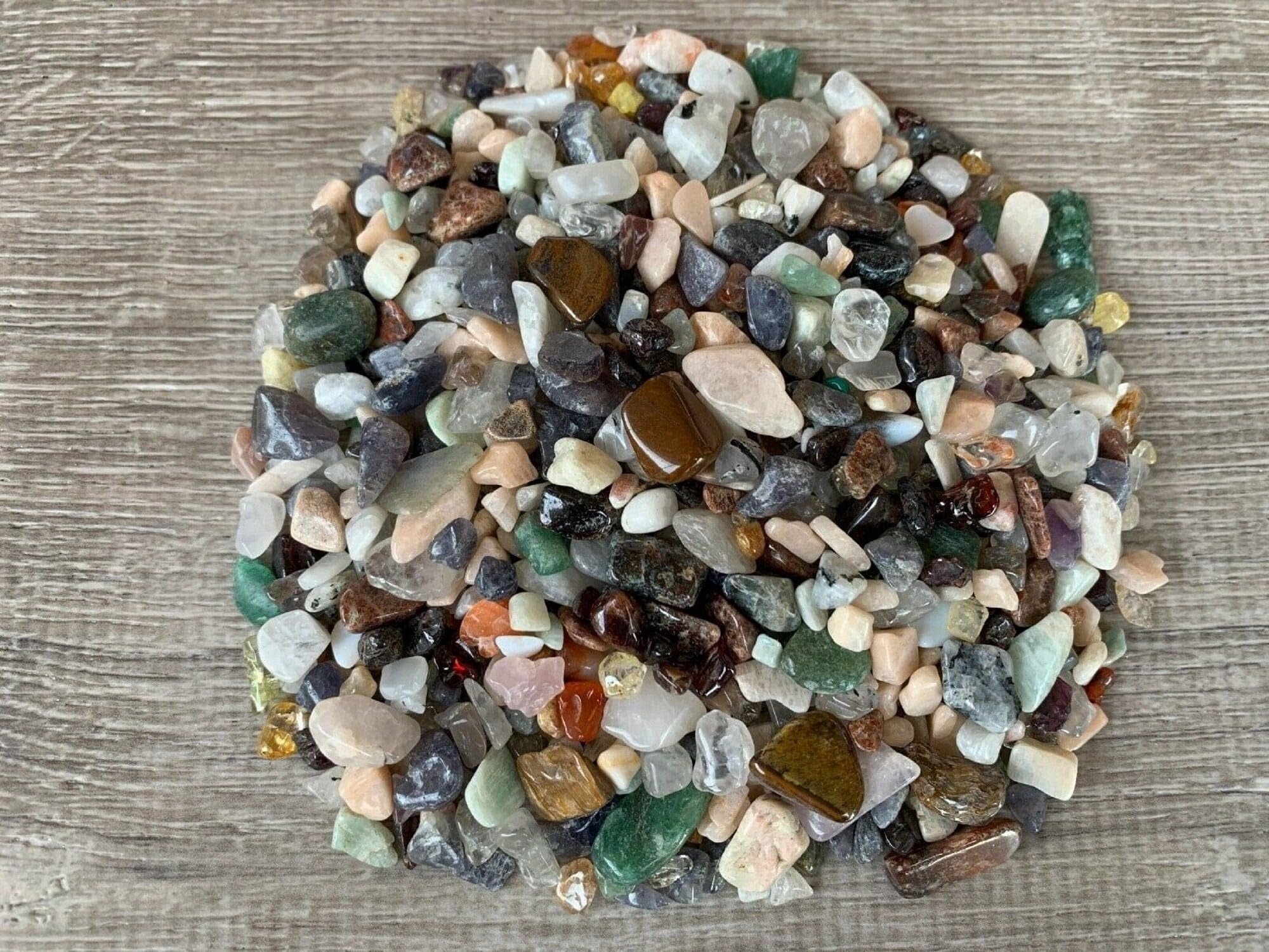 2 oz Lot Natural Mixed Semi Tumbled Gemstone Chips, Crushed Mini ...