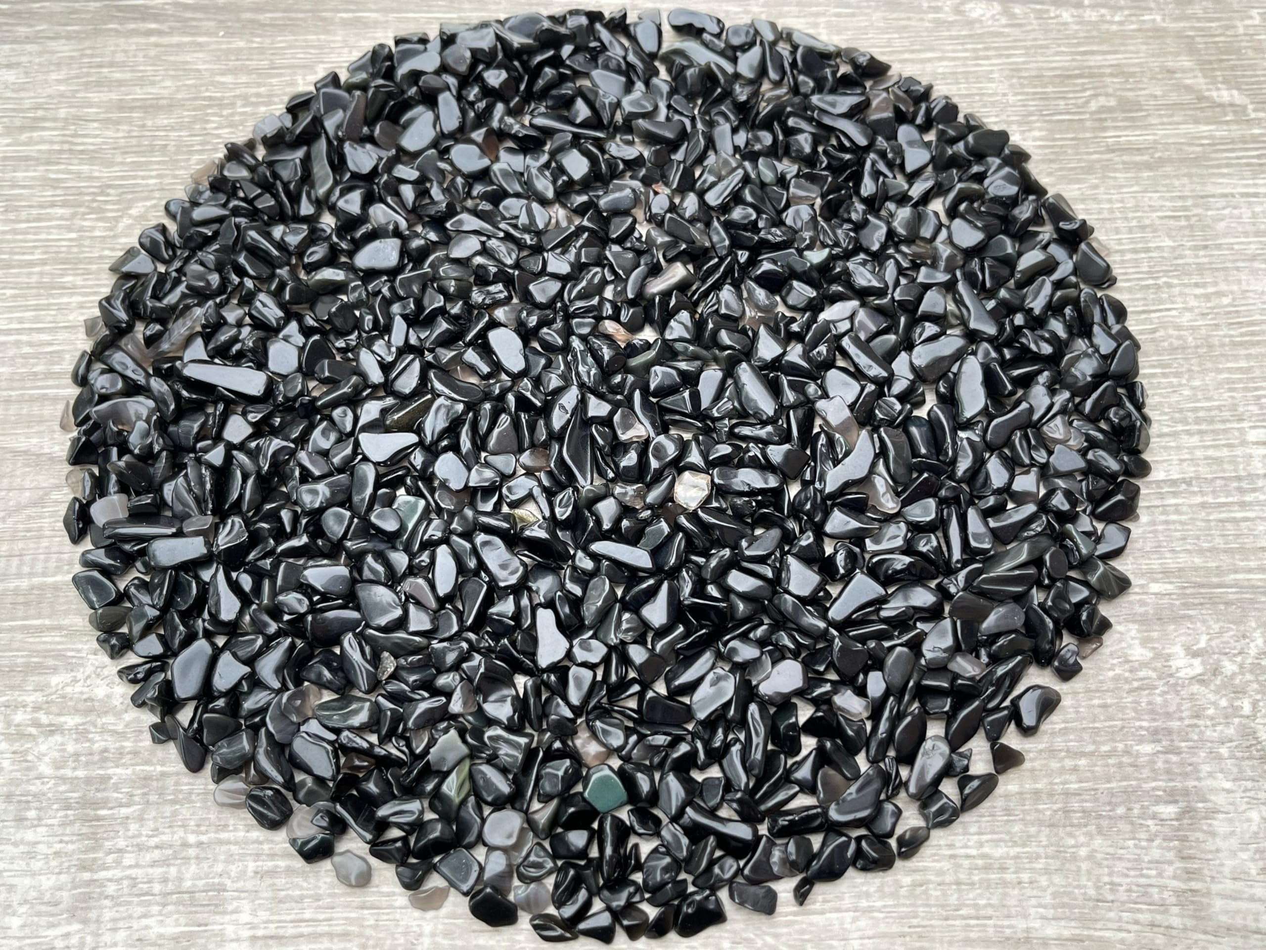 2 oz Lot Natural Rainbow Obsidian Semi Tumbled Gemstone Chips, Crushed ...
