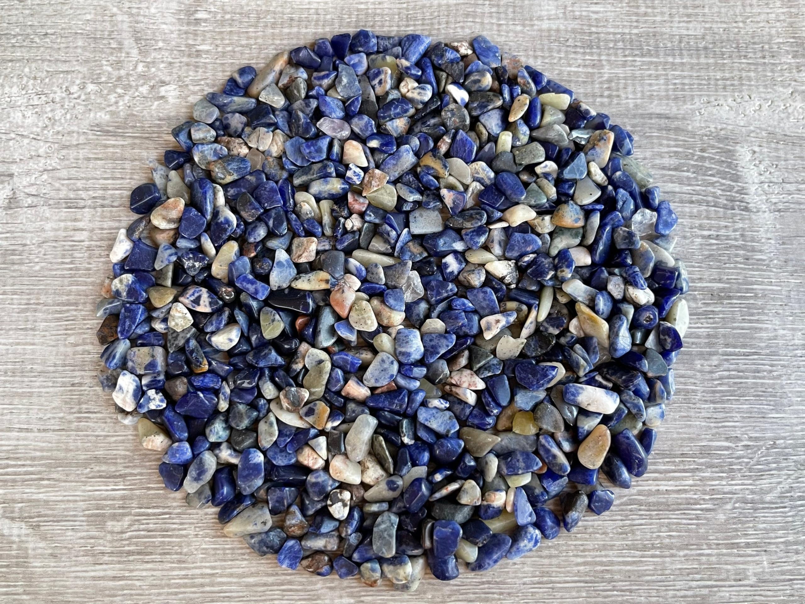 2 oz Lot Natural Semi Sodalite Tumbled Gemstone Chips, Crushed Mini ...