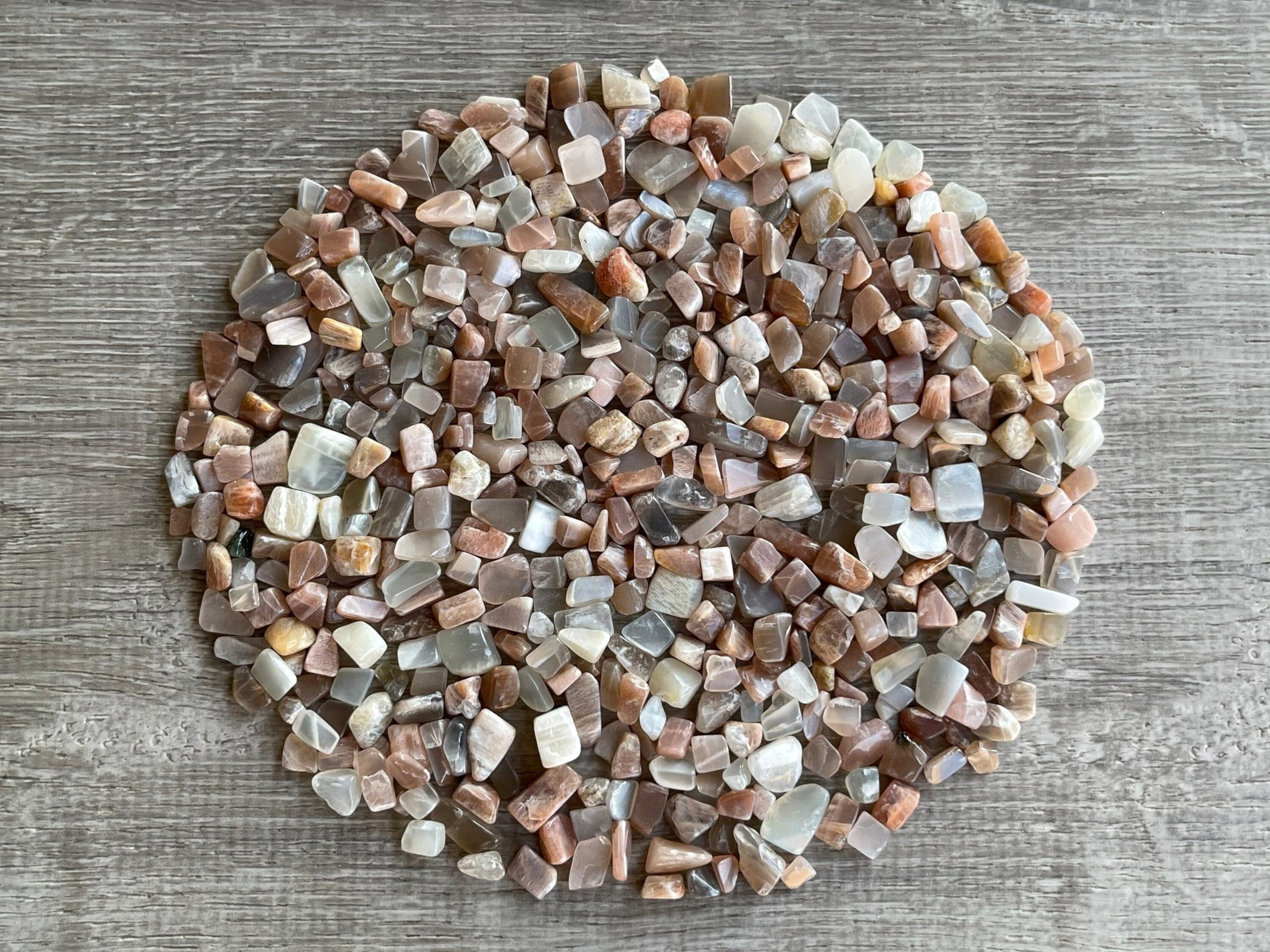 2 oz Lot Natural Semi Tumbled Gemstone Chips, Crushed Mini Crystals ...