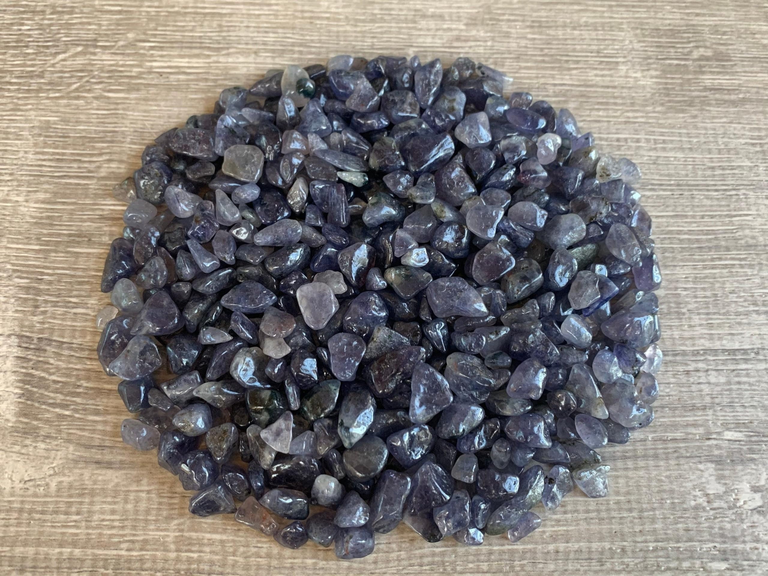 2 oz Lot Natural Semi Tumbled Iolite Gemstone Chips, Iolite Crushed ...