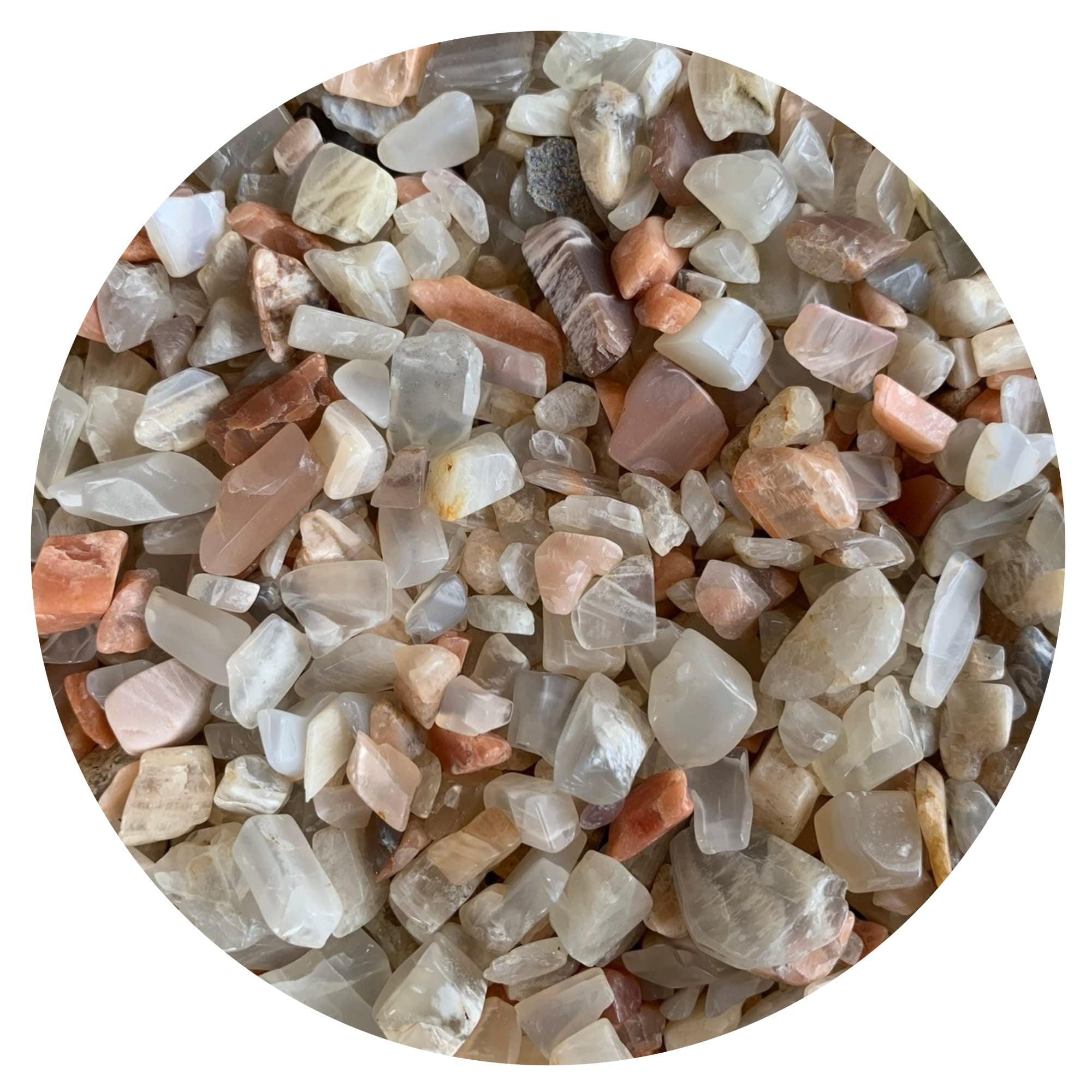 2 oz Lot Natural Semi Tumbled Moonstone Mix Gemstone Chips, Moonstone ...