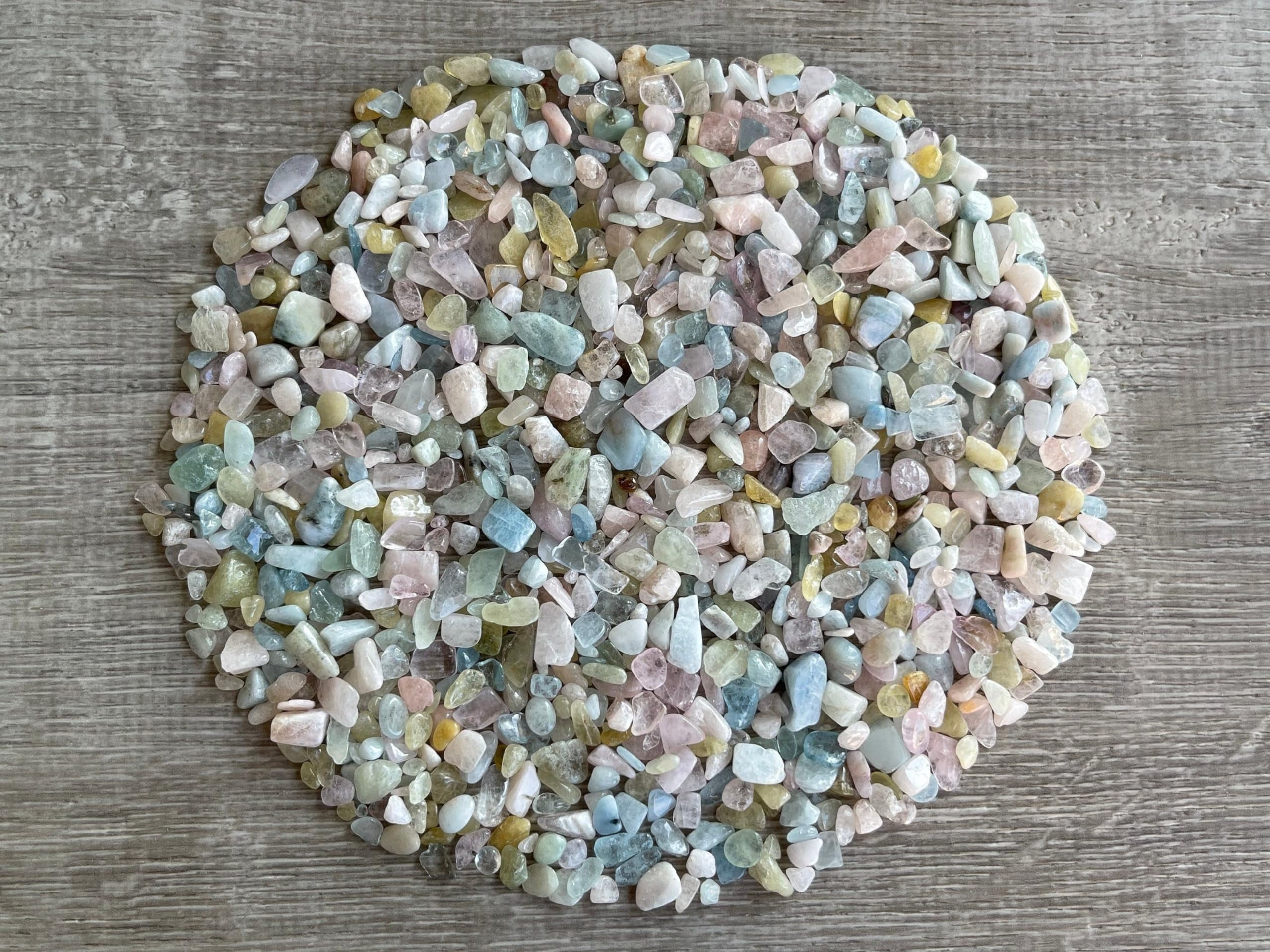 2 oz Lot Natural Semi Tumbled Morganite Gemstone Chips, Morganite ...