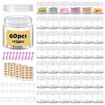 2 oz Plastic Containers with Lids 60pcs Plastic Jars with Clear Lids ...