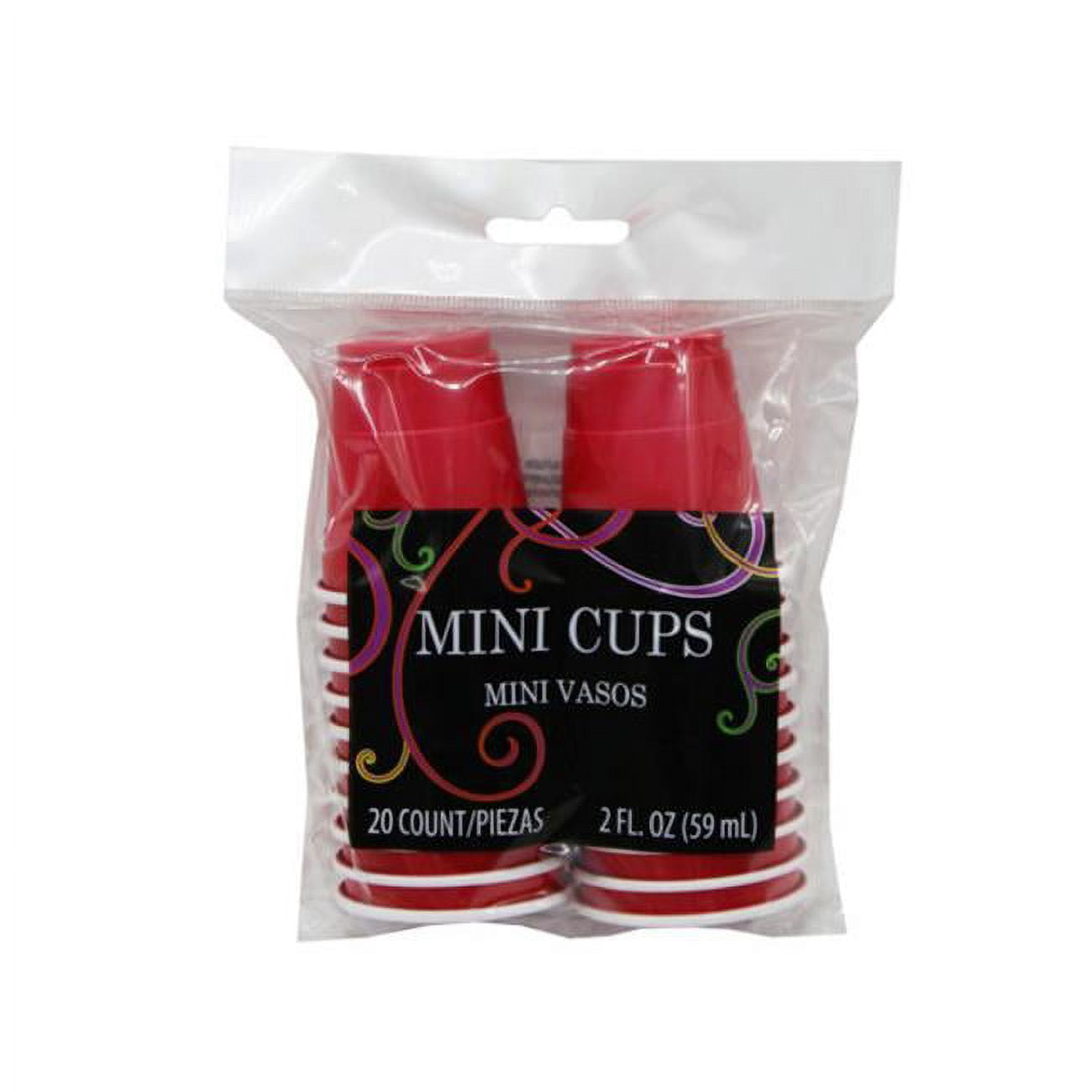 2 oz Plastic Shot Glass Cups, Red - 20 per Set - Pack of 12 - Walmart.com
