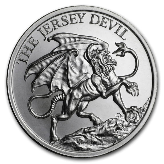 2 oz Silver High Relief Round - The Jersey Devil - Walmart.com
