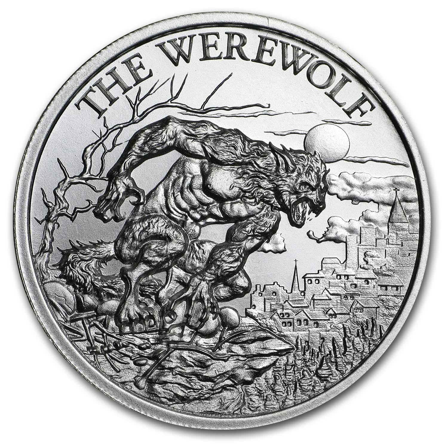 2 oz Silver High Relief Round - The Werewolf - Walmart.com
