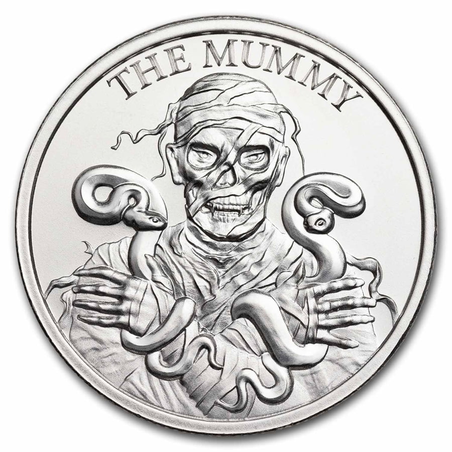 2 oz Silver High Relief Round - Vintage Horror Series: The Mummy ...