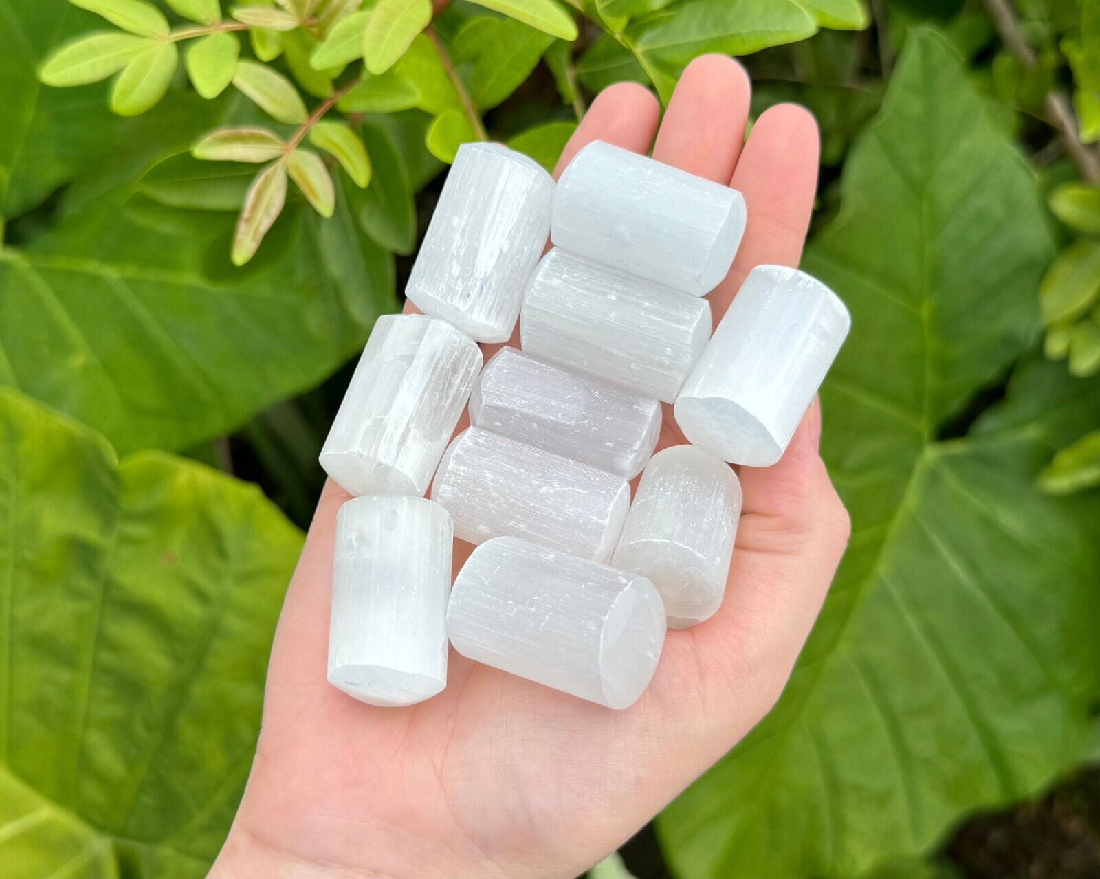 2 oz Tumbled Selenite Stones LARGE (White Selenite Crystals, Crystal ...