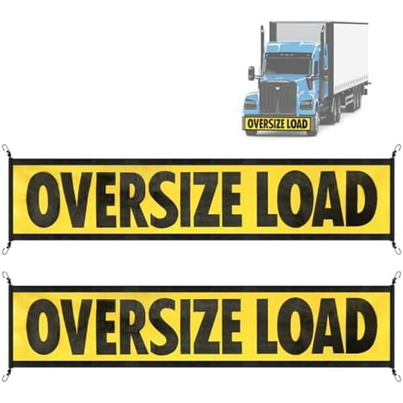 2 pACK oVERSIZE lOAD sIGNS FOR tRUCKS, 18" X 84" wIDE lOAD hEAVY dUTY ...