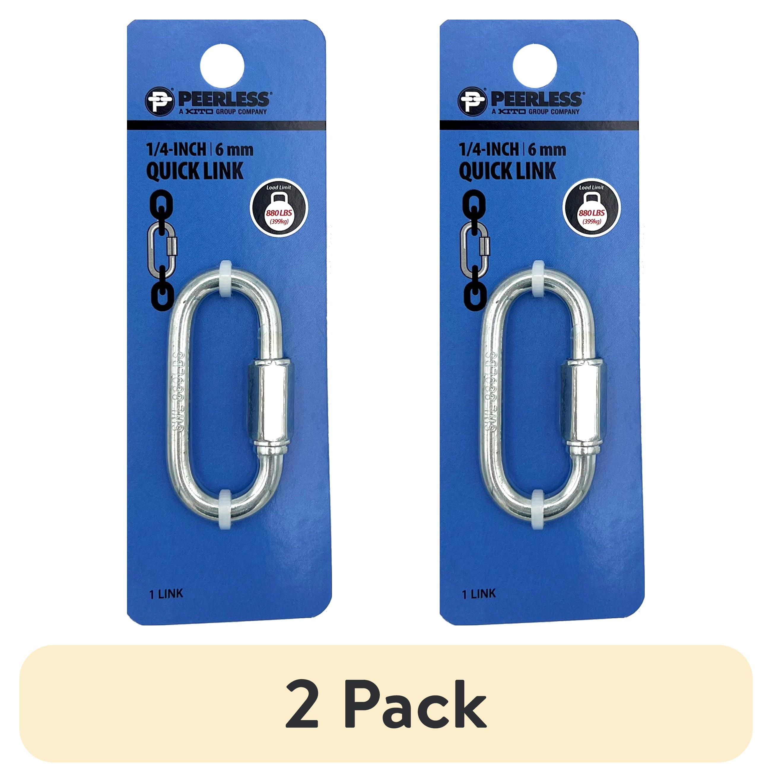 (2 pack) 1/4" Quick Link, Zinc Plated, Peerless Chain Company, #4721238 ...