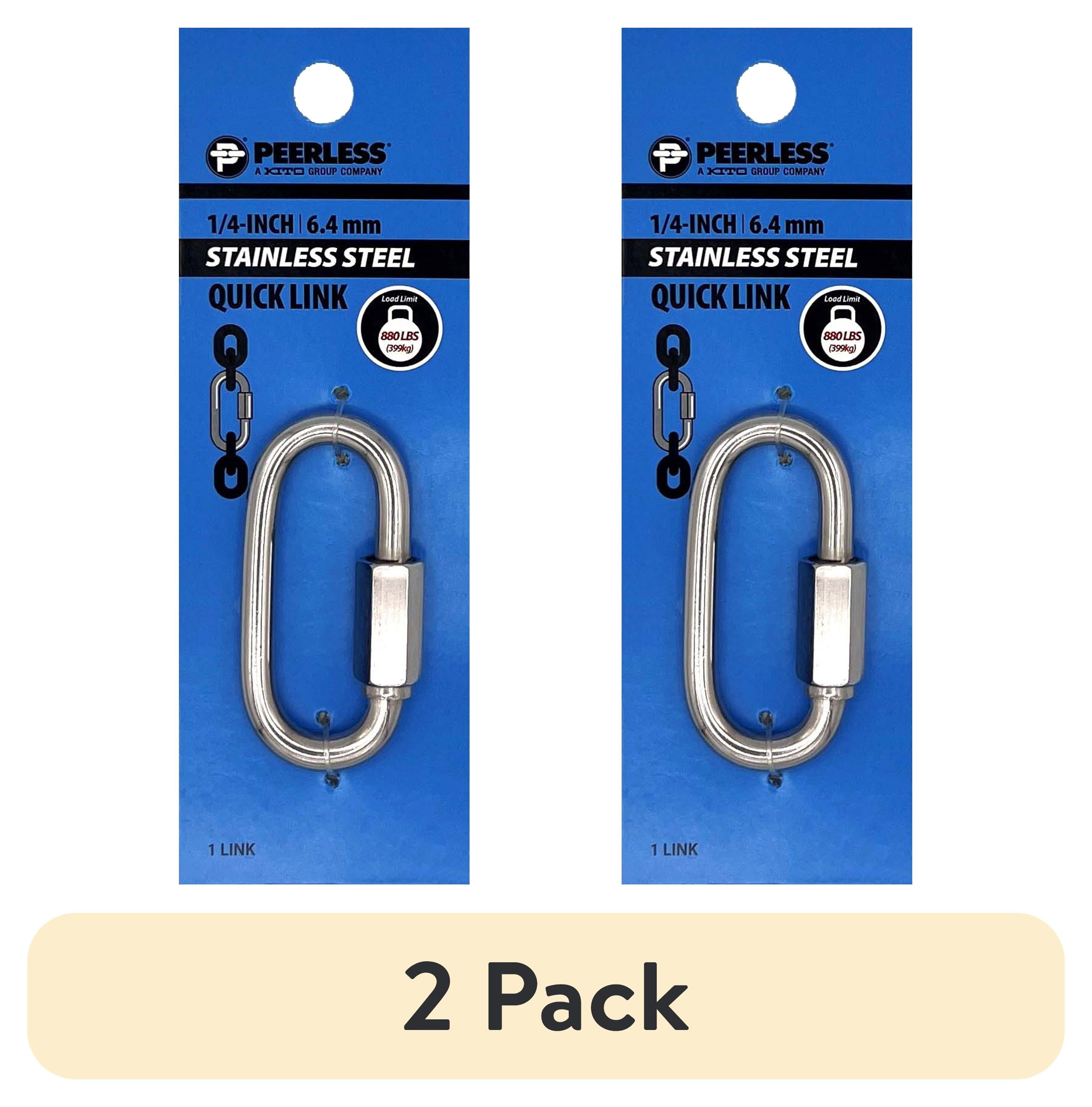 (2 pack) 1/4" Stainless Steel Quick Link, Peerless Chain Company ...