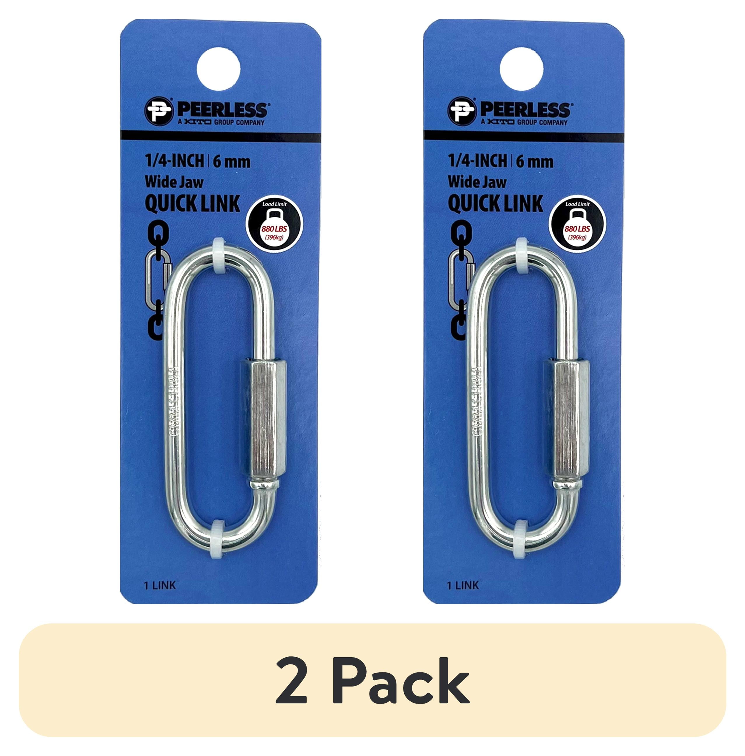 (2 pack) 1/4" Wide Jaw Quick Link, Zinc; Peerless Chain Company ...