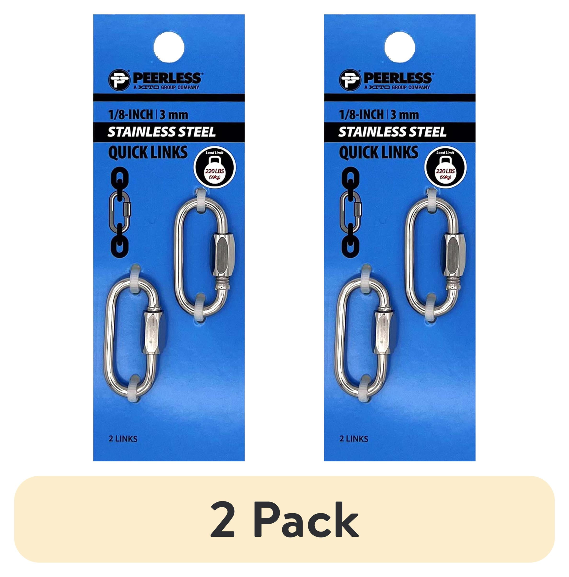 (4 pack) 1/8" Stainless Steel Quick Links, 2 Pack, Peerless Chain ...