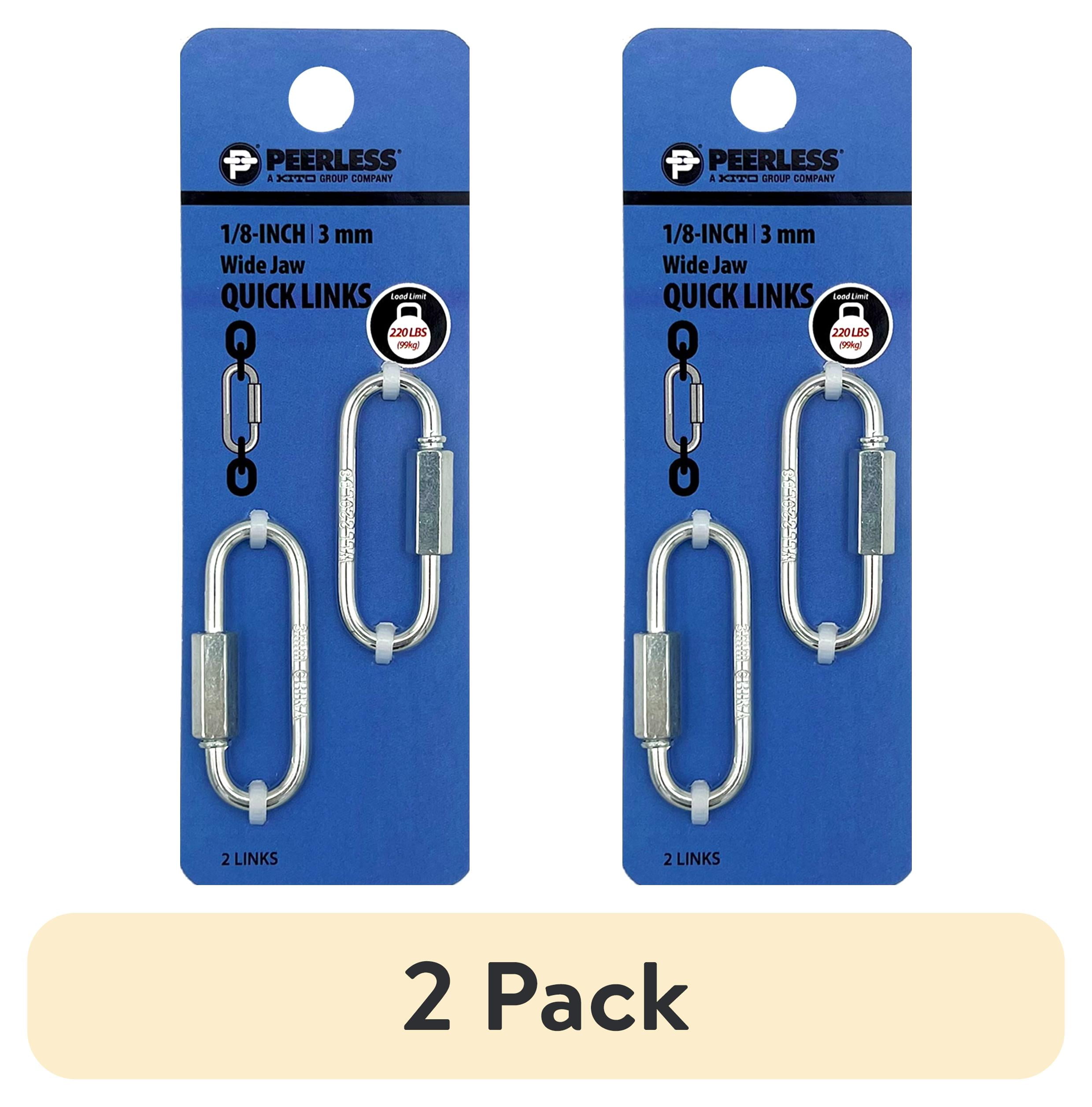 (2 pack) 1/8" Wide Jaw Quick Links, 2 Pack, Zinc, Peerless Chain ...